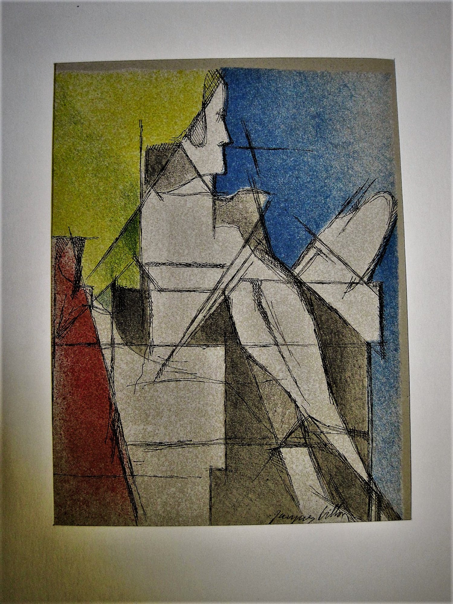 Jacques Villon - pseud. Gaston Duchamp - orig Litho - femme a cubism ...