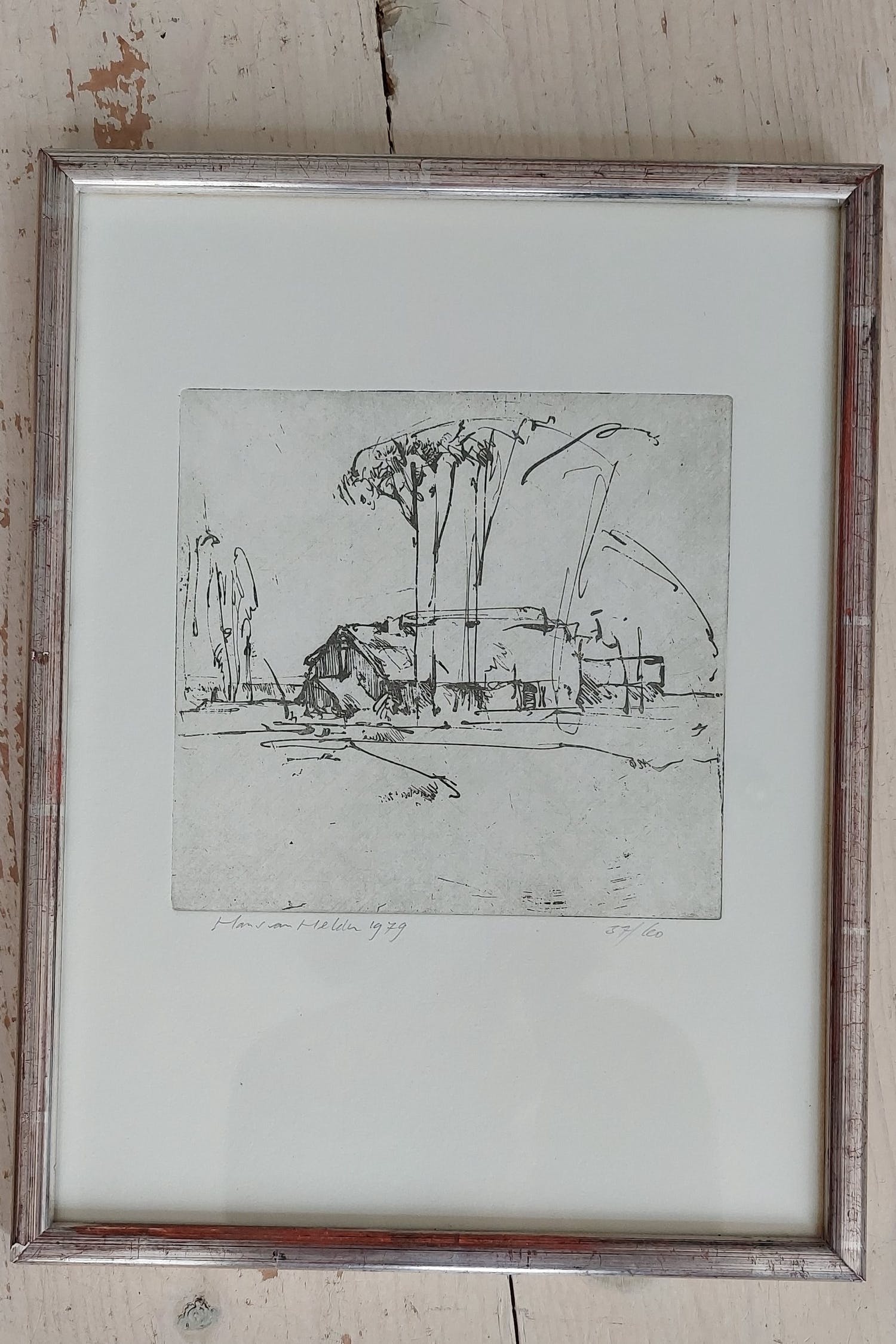 Hans van Helden - Ets van Landschap Verkocht | Kunstveiling.nl