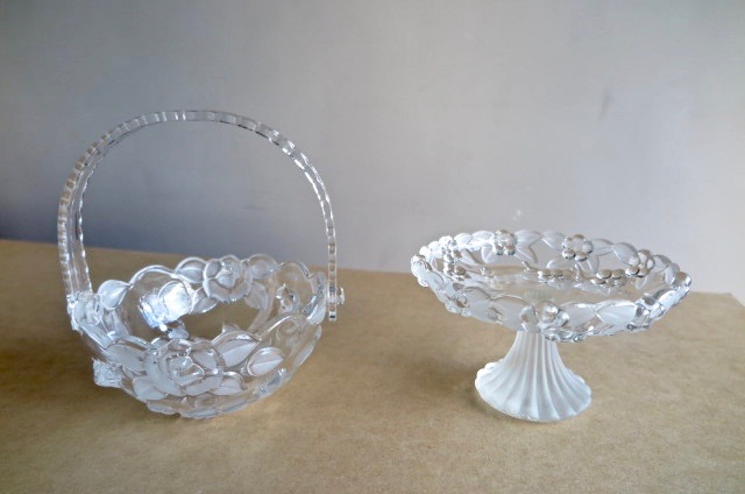 Walther glas - Set Kristalglazen schaaltjes - floraal design in reliëf ...