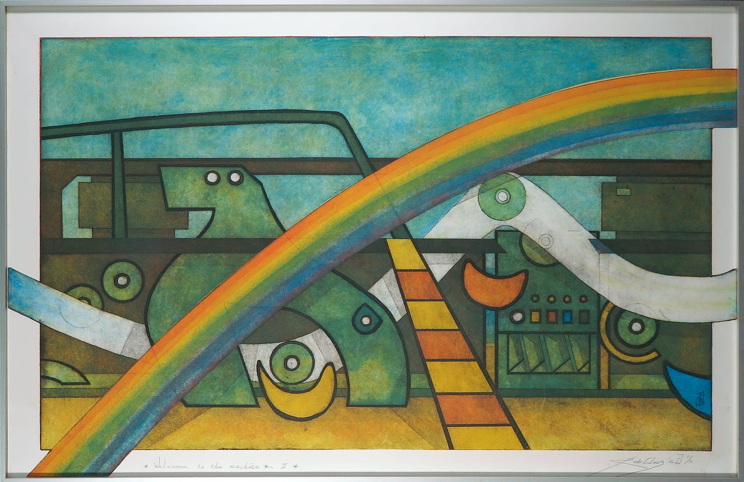 Rob Clous - Kleurenets, Welcome to the machine II - Ingelijst (Groot ...