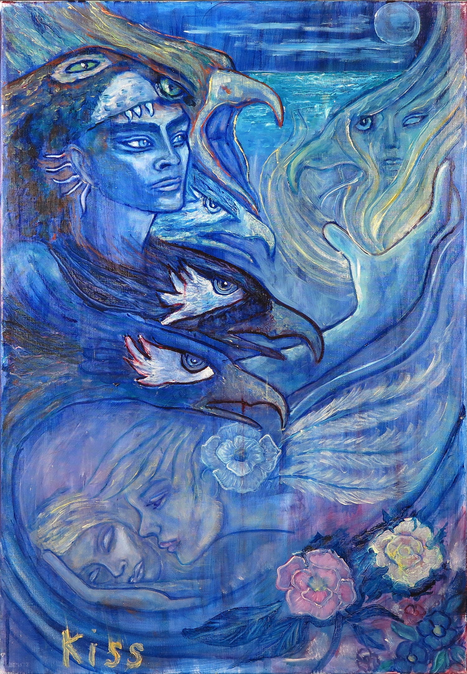 Kiss Riemvis - Olieverf op doek, z.t. Transformatie Verkocht ...