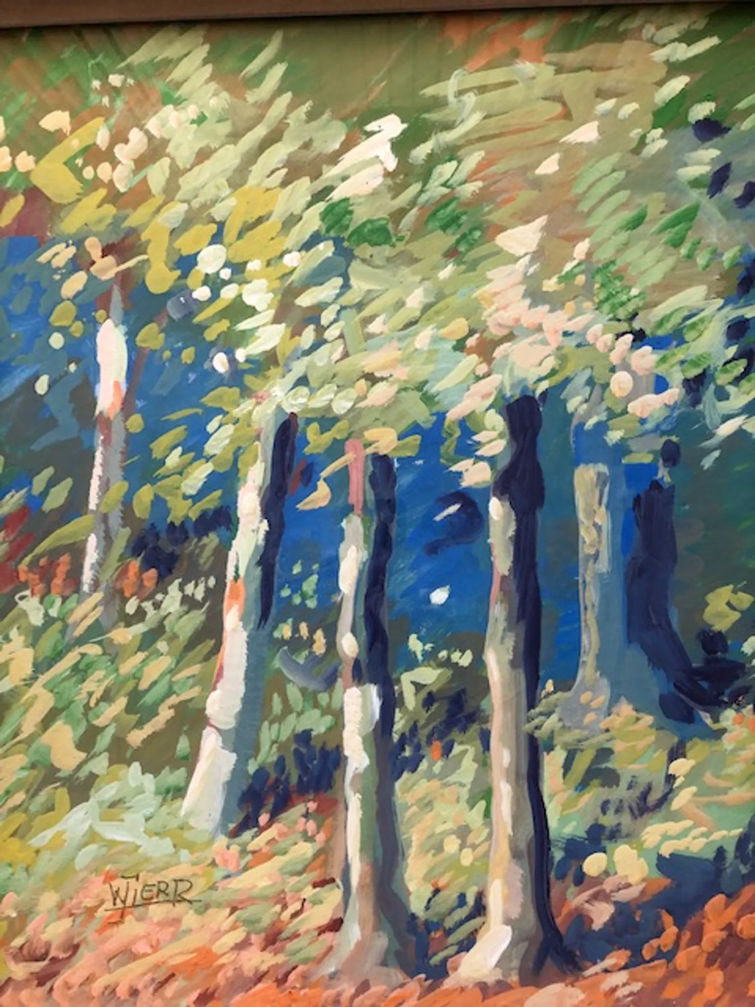 Joub Wiertz - lente in het bos (te Overijssel?) Verkocht | Kunstveiling.nl