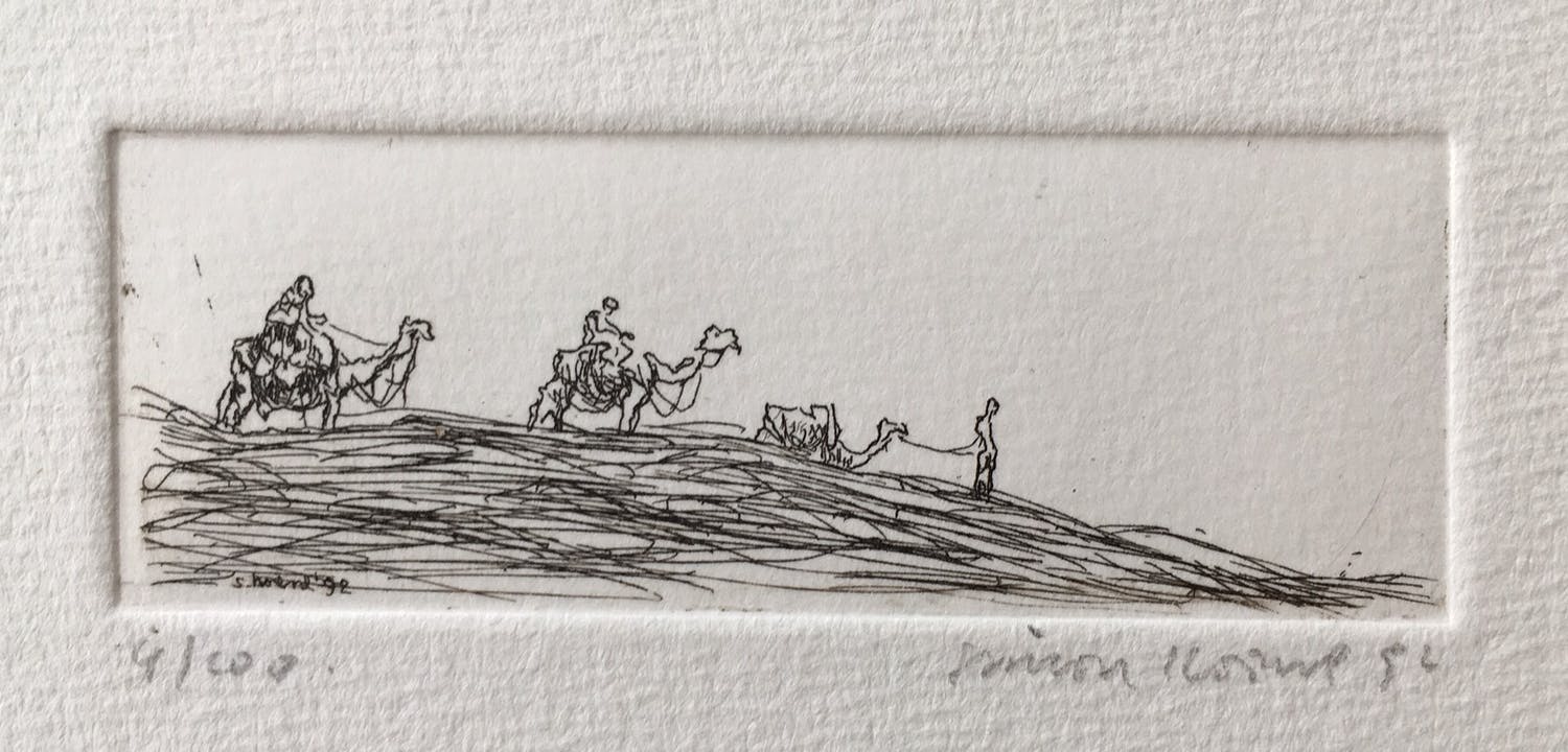 Simon Koene - Kameelruiters uitkijkend vanaf hoogte Verkocht ...