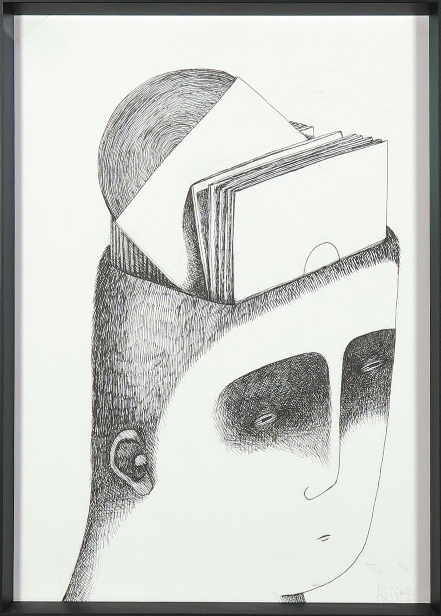 Bisser - Pentekening, Zonder titel - Ingelijst Verkocht | Kunstveiling.nl