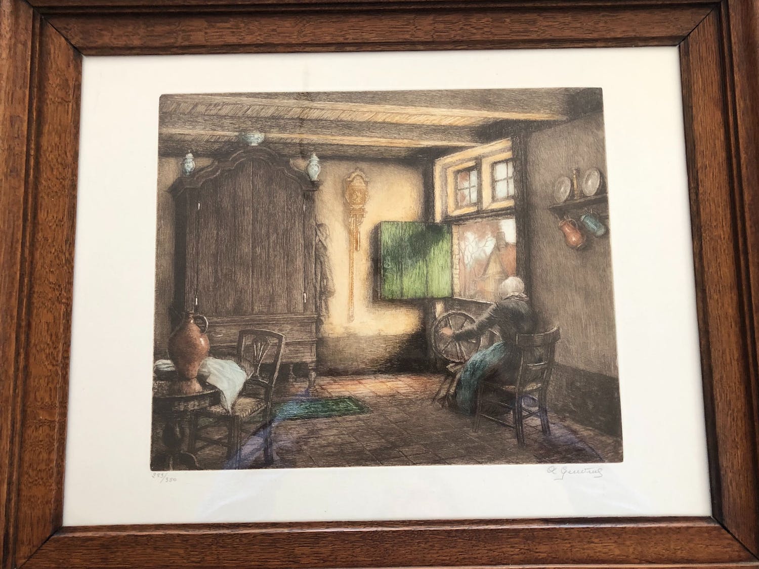 Albert Geudens - interieur - spinnende vrouw kopen? Bied vanaf 100 ...