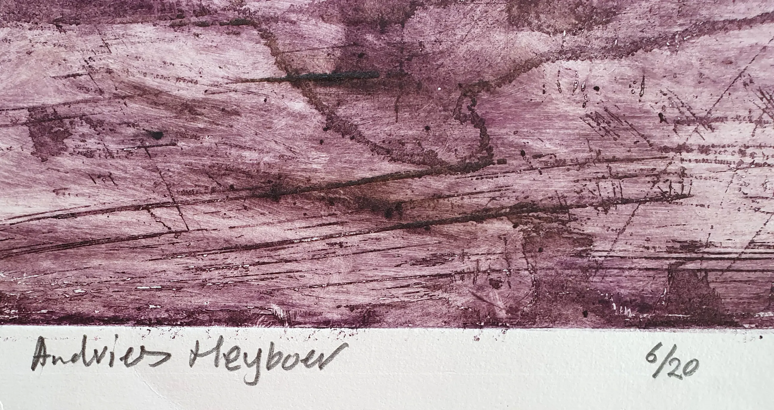 Andries Heyboer - Ets: 'Onder water' (1992) Verkocht | Kunstveiling.nl