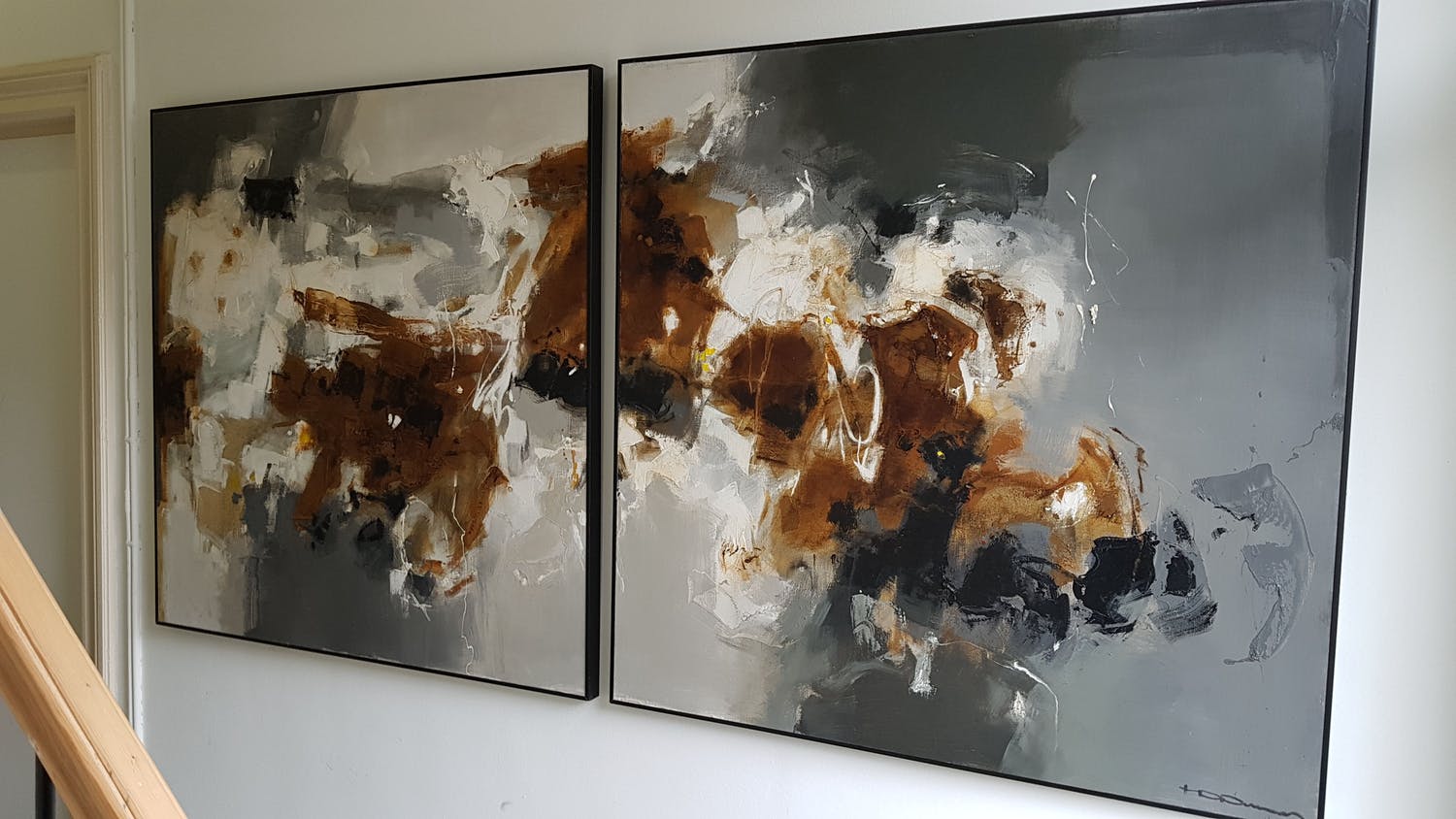 Machiel Hopman - Abstracte compositie tweeluik (groot) Verkocht ...