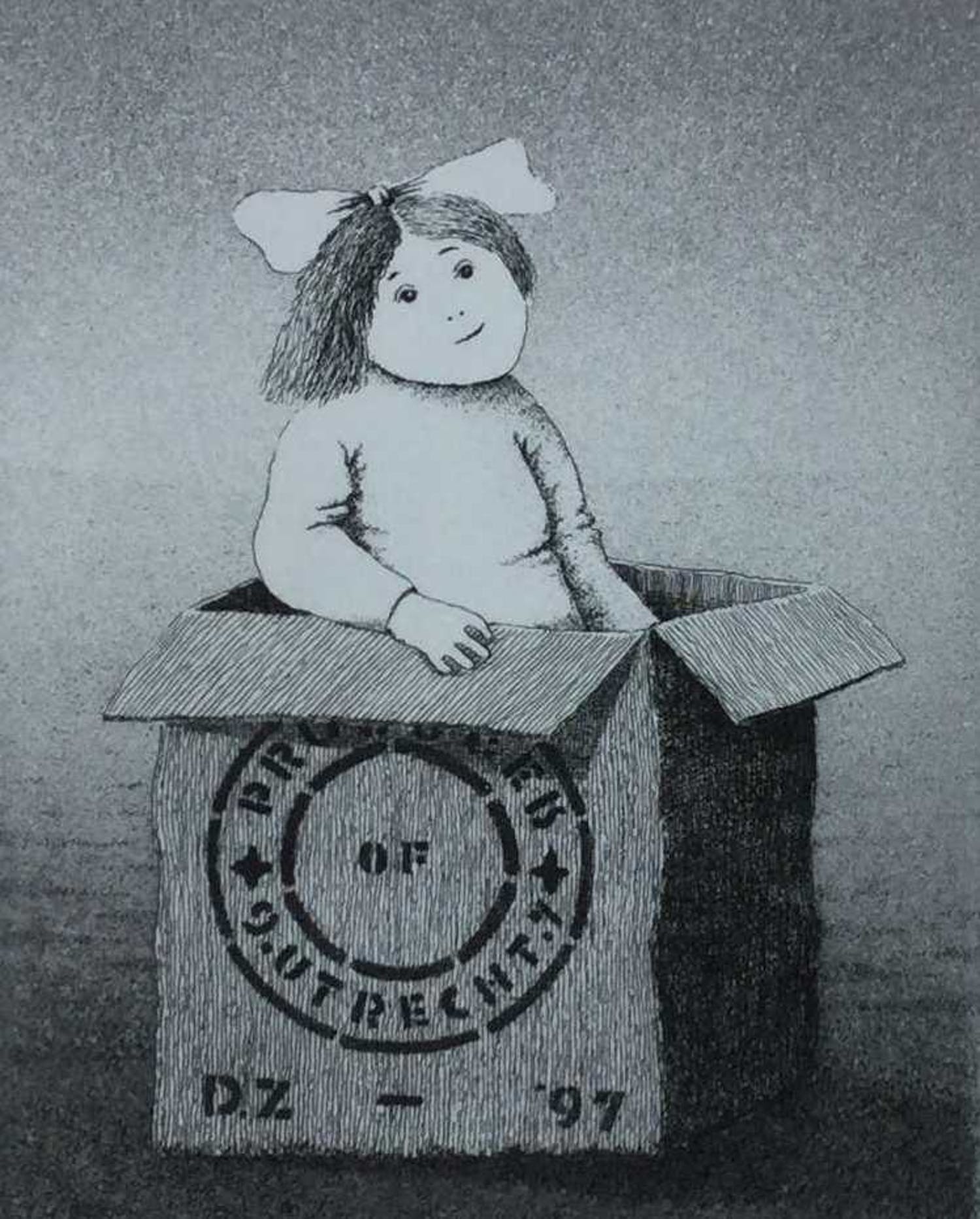 Dolf Zwerver - C3982 - Meisje uit doos Verkocht | Kunstveiling.nl