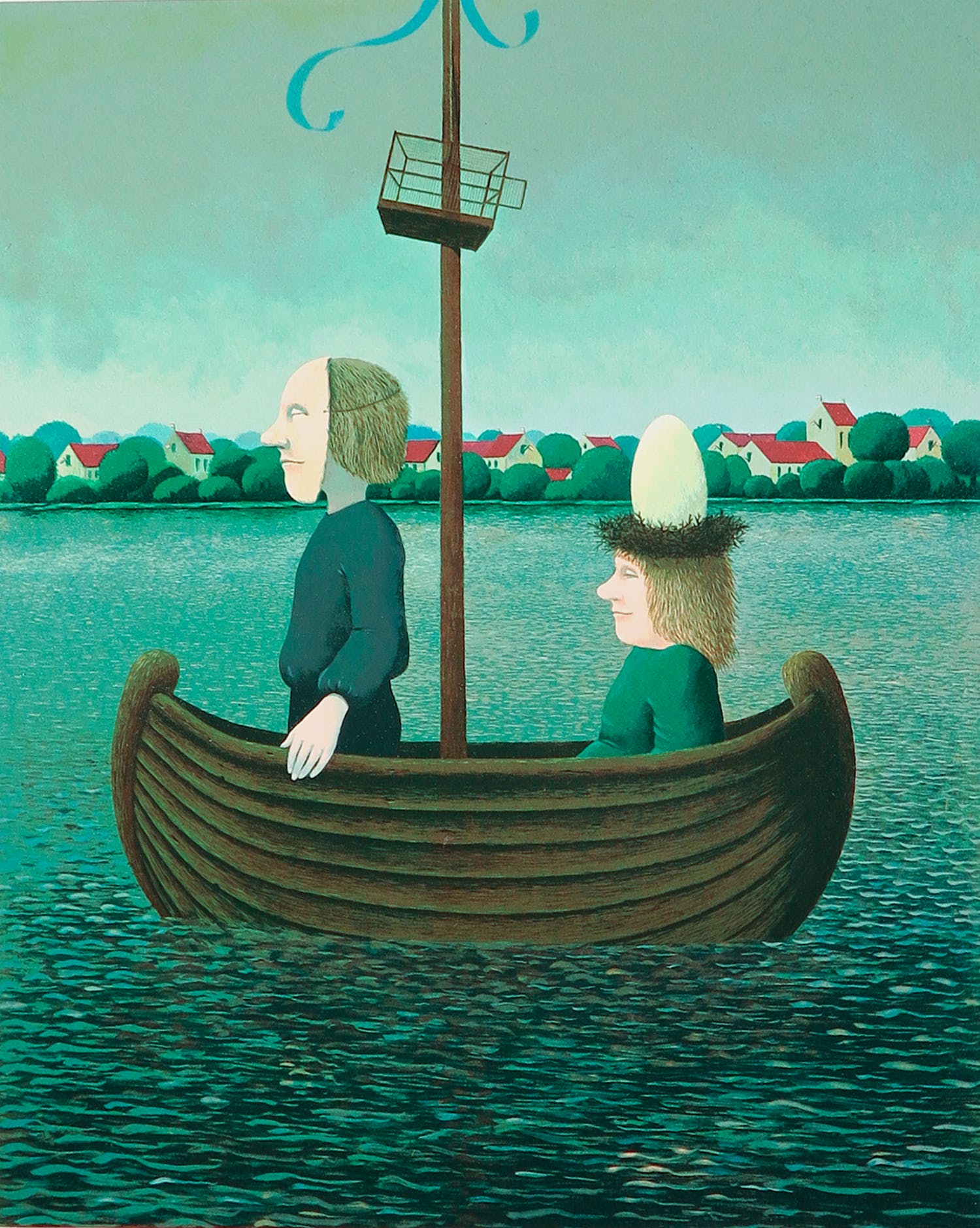 Dolf Zwerver - Zeefdruk, Liefdesbootje Verkocht | Kunstveiling.nl