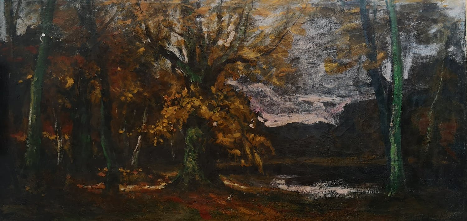 Egbert Schaap - Bosvijver in hersttooi Verkocht | Kunstveiling.nl