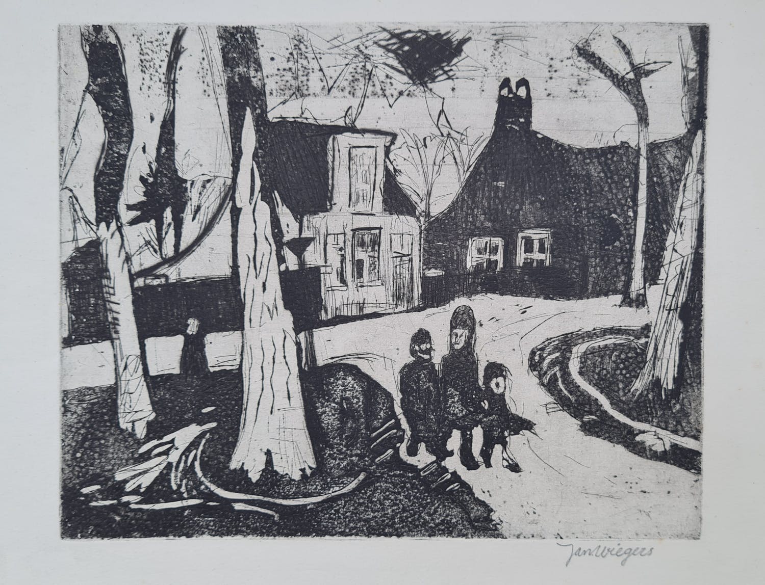 Jan Wiegers - De driesprong Verkocht | Kunstveiling.nl
