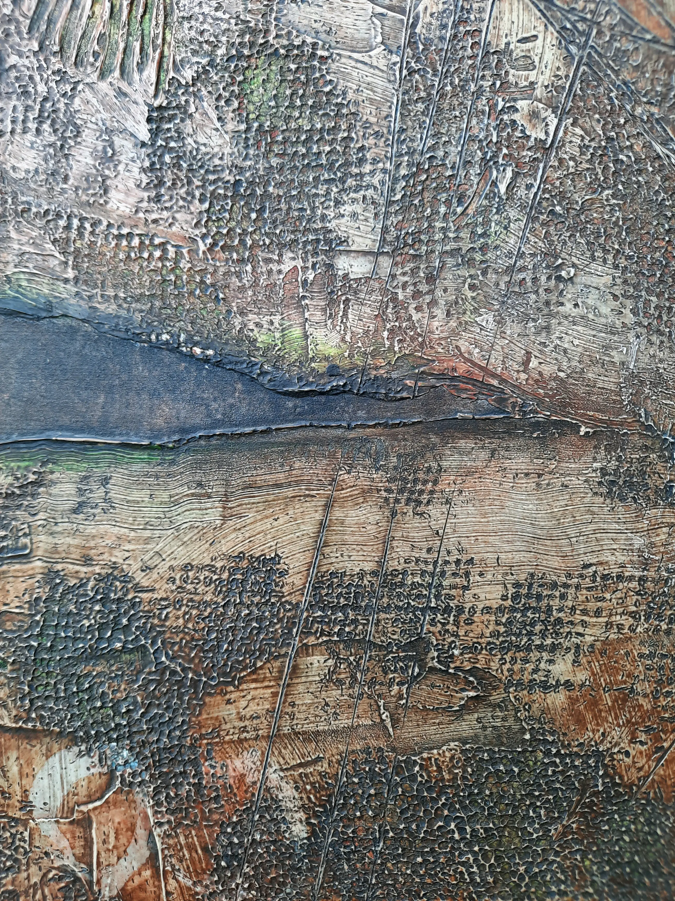 Peter Langenberg - UNICUM - acryl - 'Steen met Mensfiguur' uit 1981 ...