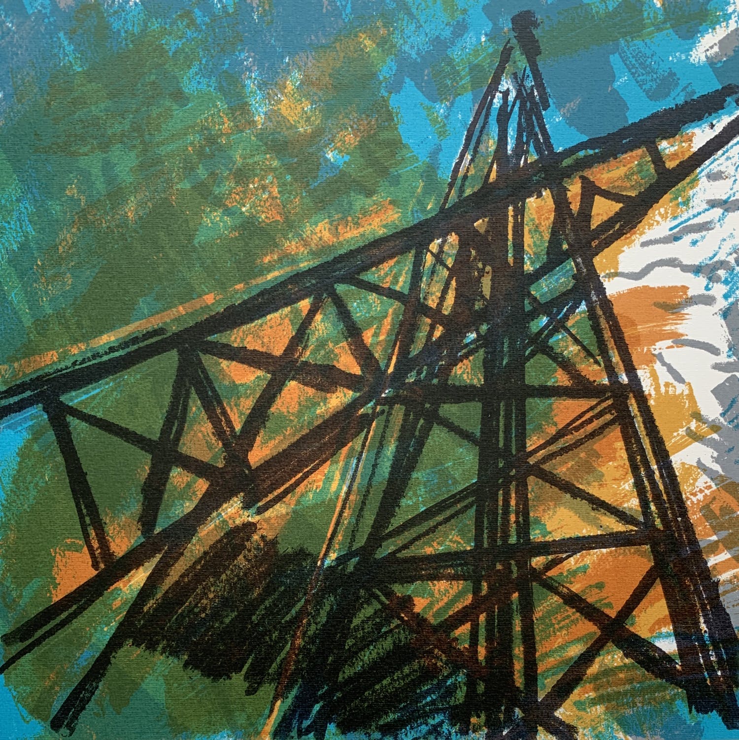 Bob Kemper - kleurenzeefdruk | 'Brandtoren II' | 1988 Verkocht ...