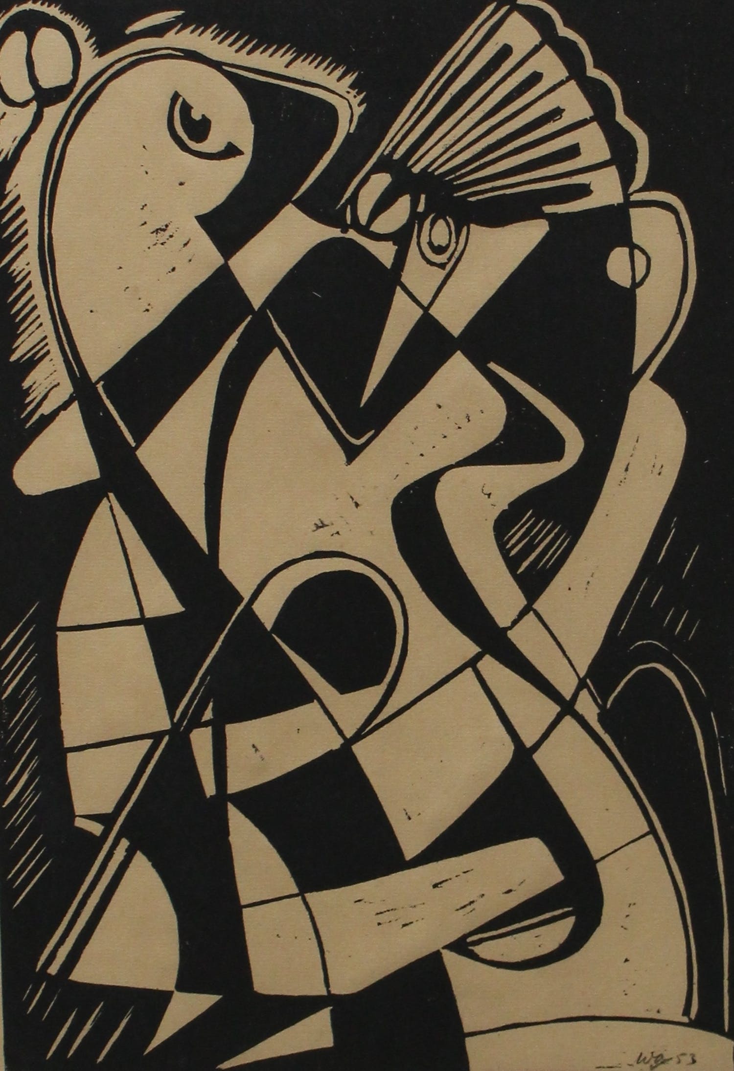Wobbe Alkema - Litho: abstracte compositie - 1953 Verkocht ...