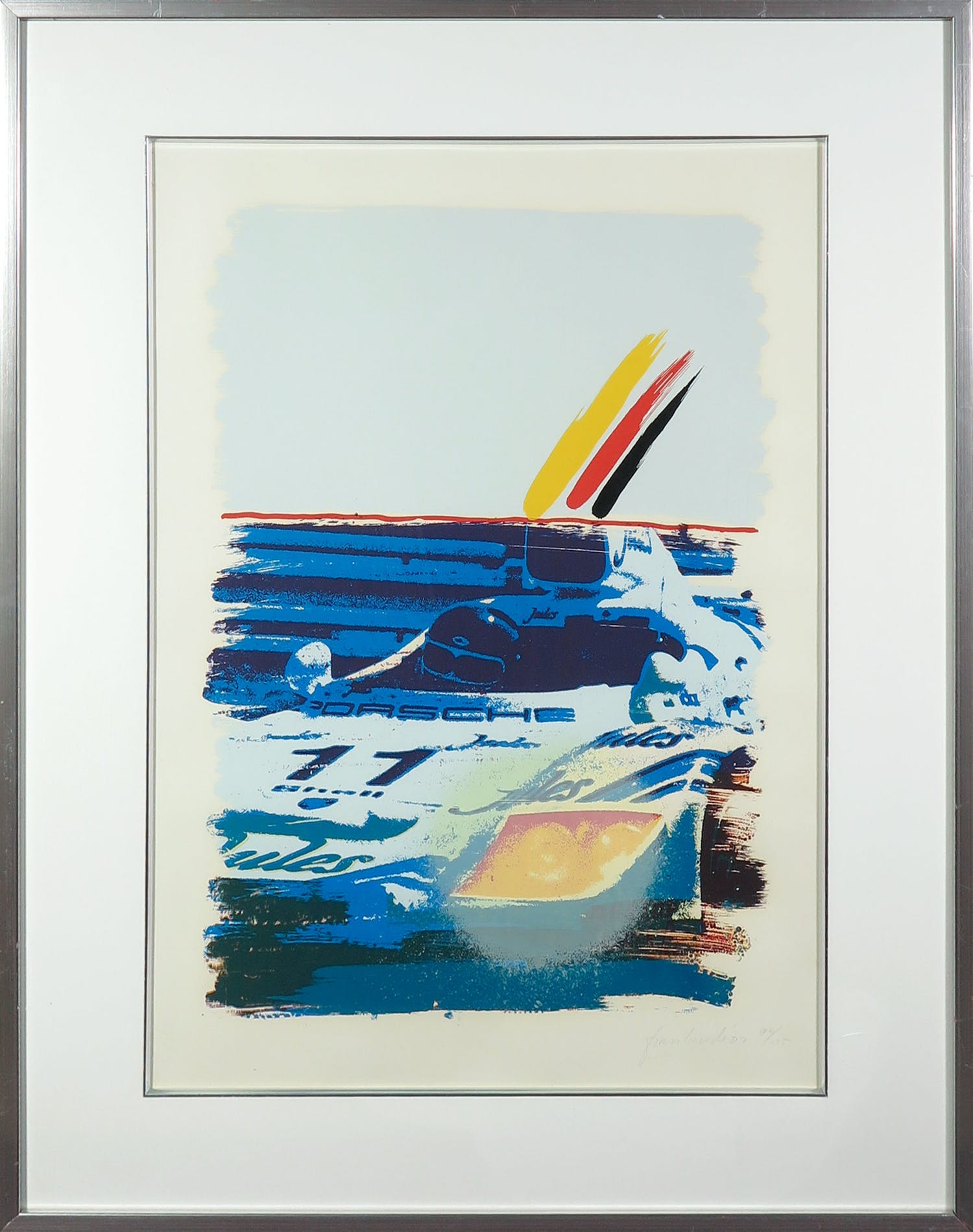 Frank Gude - Litho, Porsche - Ingelijst Verkocht | Kunstveiling.nl