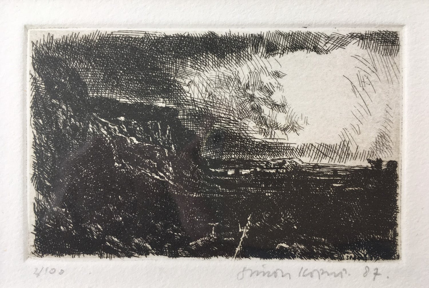 Simon Koene - Rotskunst bij opkomend onweer Verkocht | Kunstveiling.nl