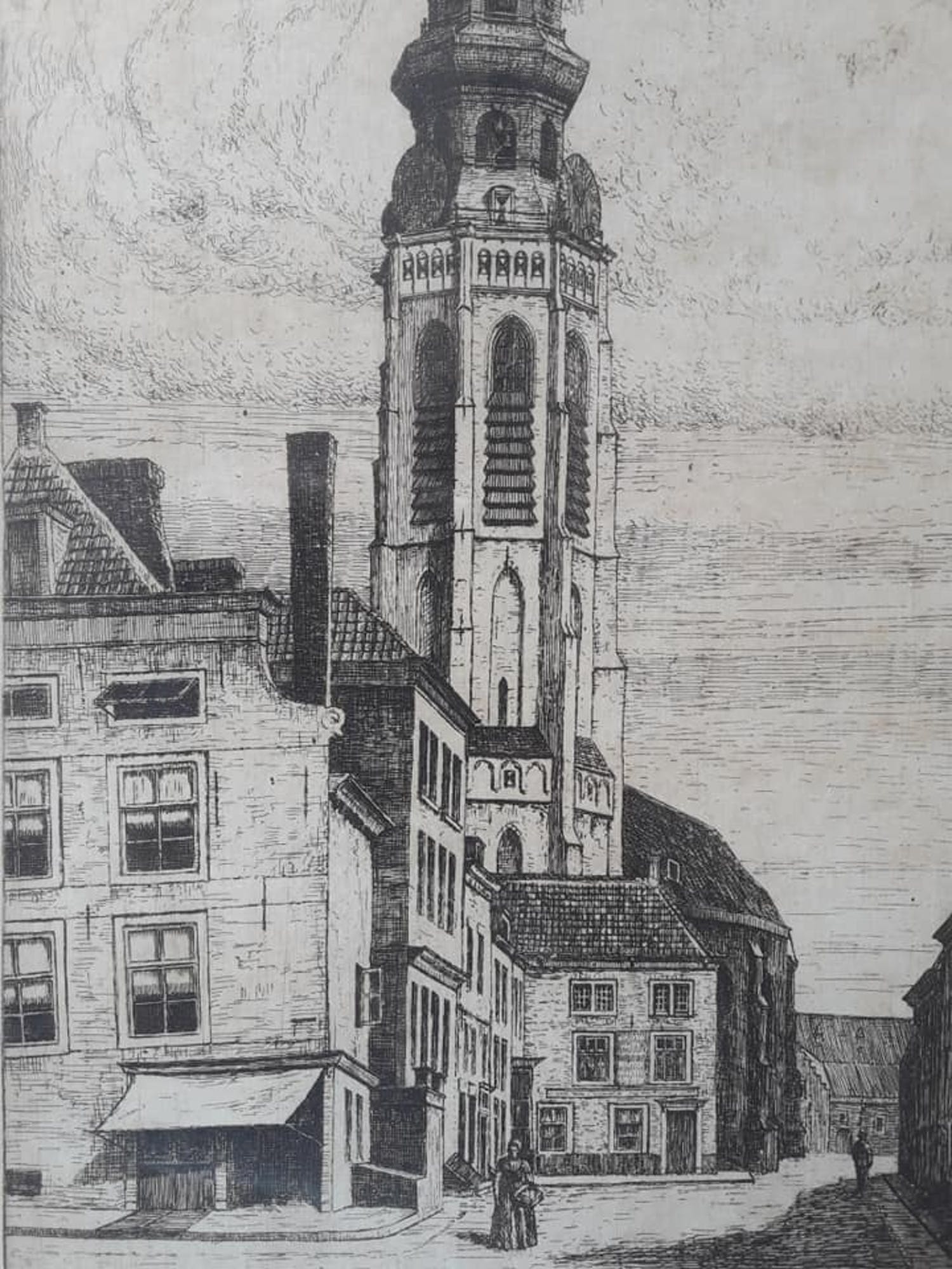 Onbekend - Lange Jan te Middelburg, R van Miert. Verkocht | Kunstveiling.nl
