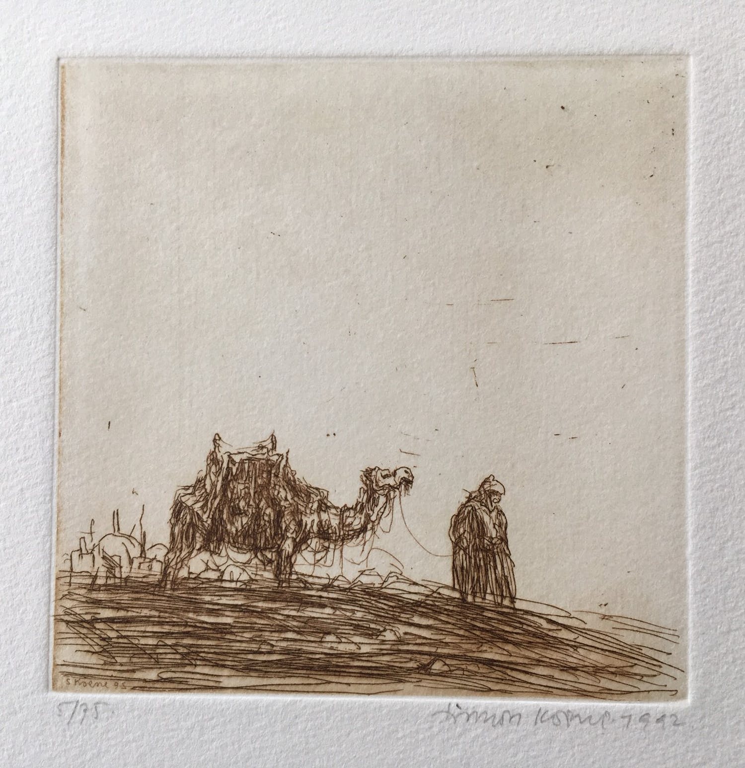 Simon Koene - Figuur met kameel afdalend vanaf hoogte Verkocht ...