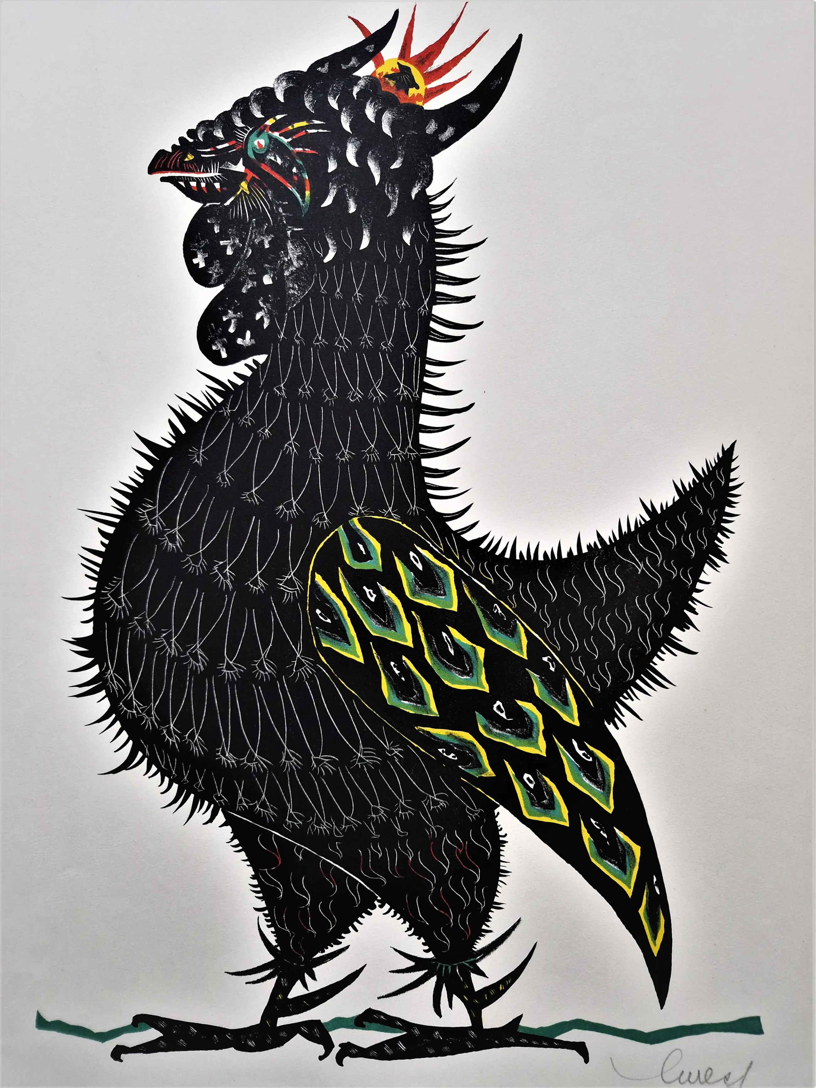 Jean Lurcat - 1949 - Grote e.a. lithografie "vuurvogel / oiseau de feu ...