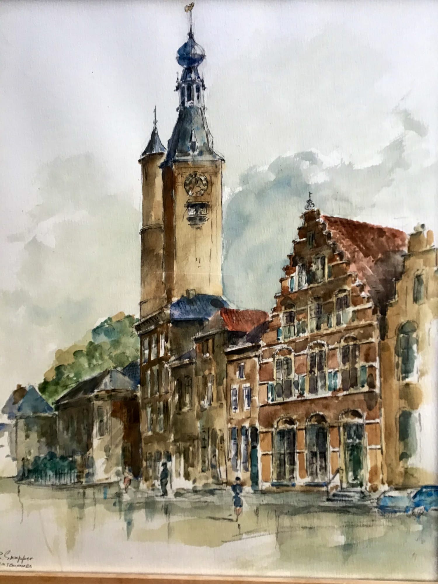 Rein Snapper - Aquarel, gesigneerd , ingelijst Verkocht | Kunstveiling.nl