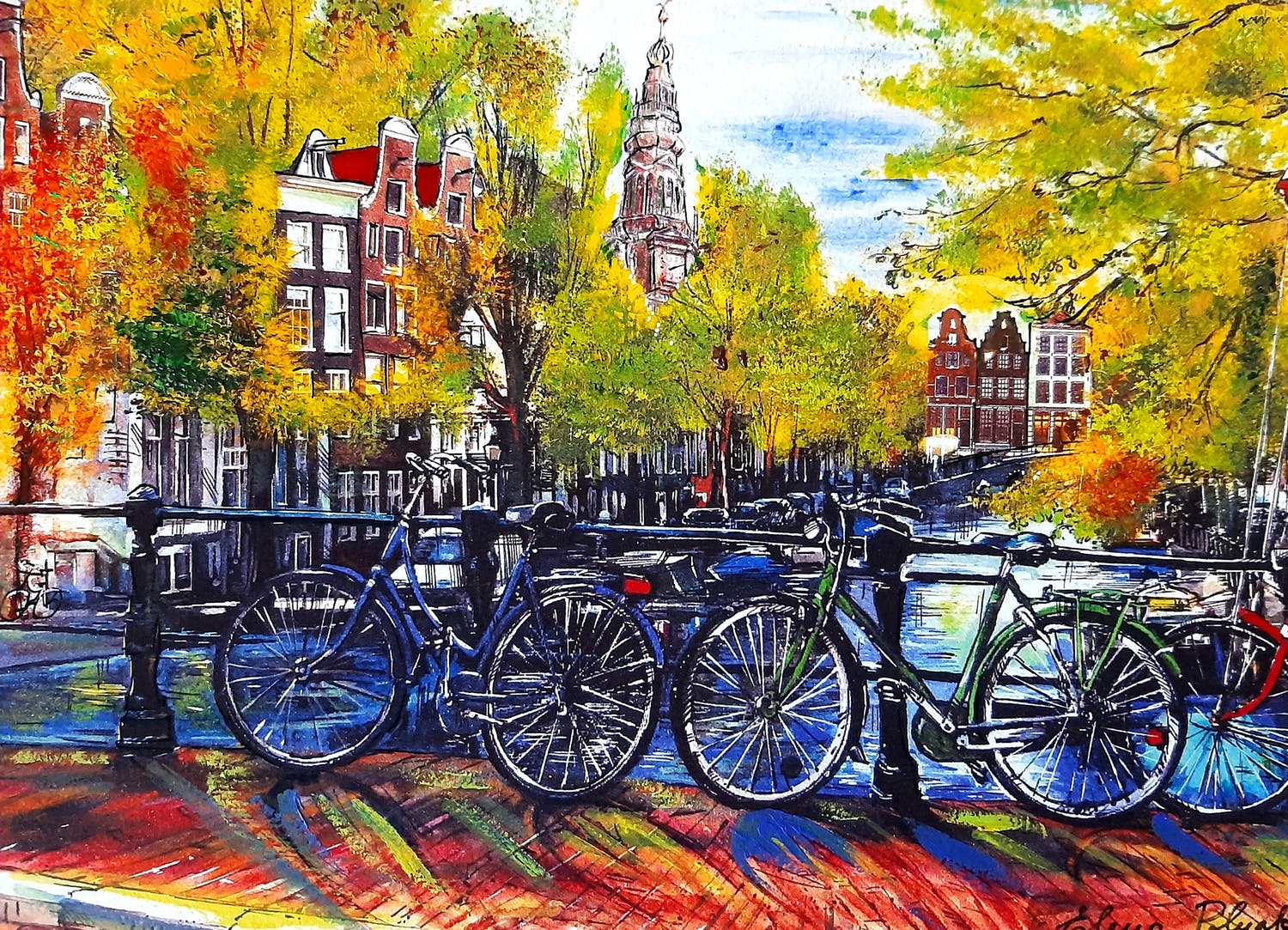 Elena Polyakova - Een gracht in Amsterdam Verkocht | Kunstveiling.nl