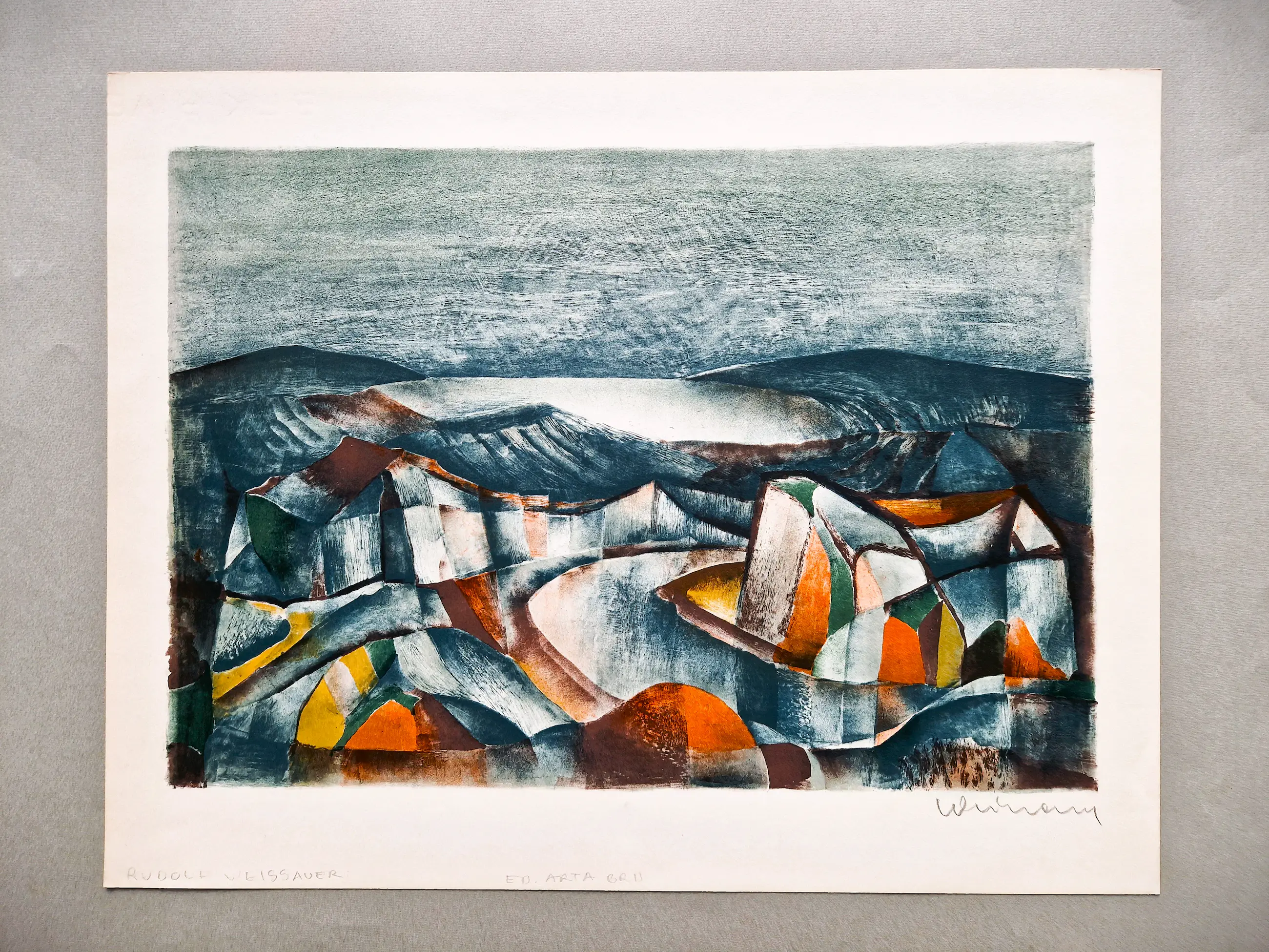 Rudolf Weissauer - 1958 - original epreuve d'Artist farb Lithographie ...