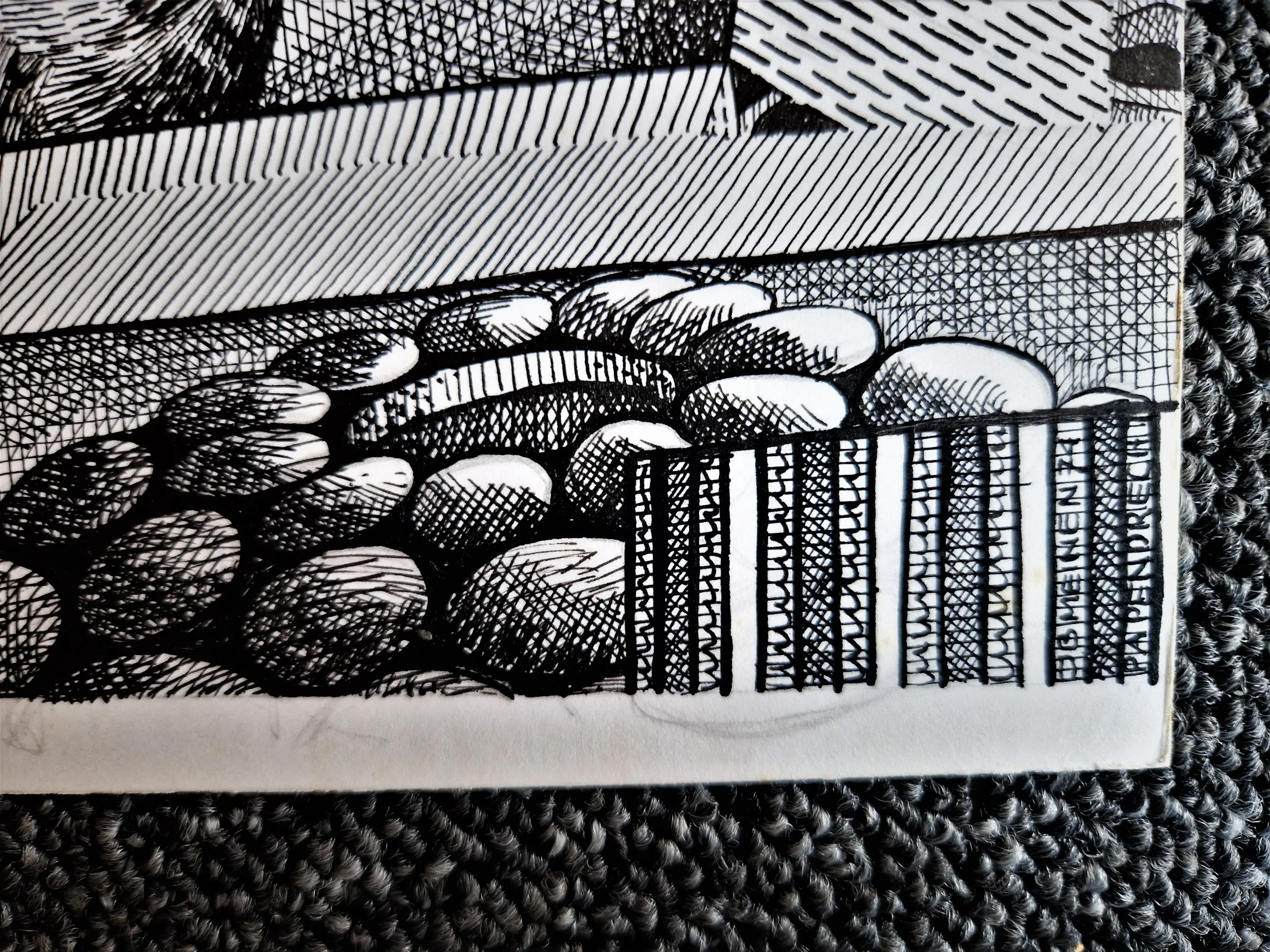 Jan Bernard Meinen - Grote & gedetailleerde Inkt-tekening "Vogels in ...