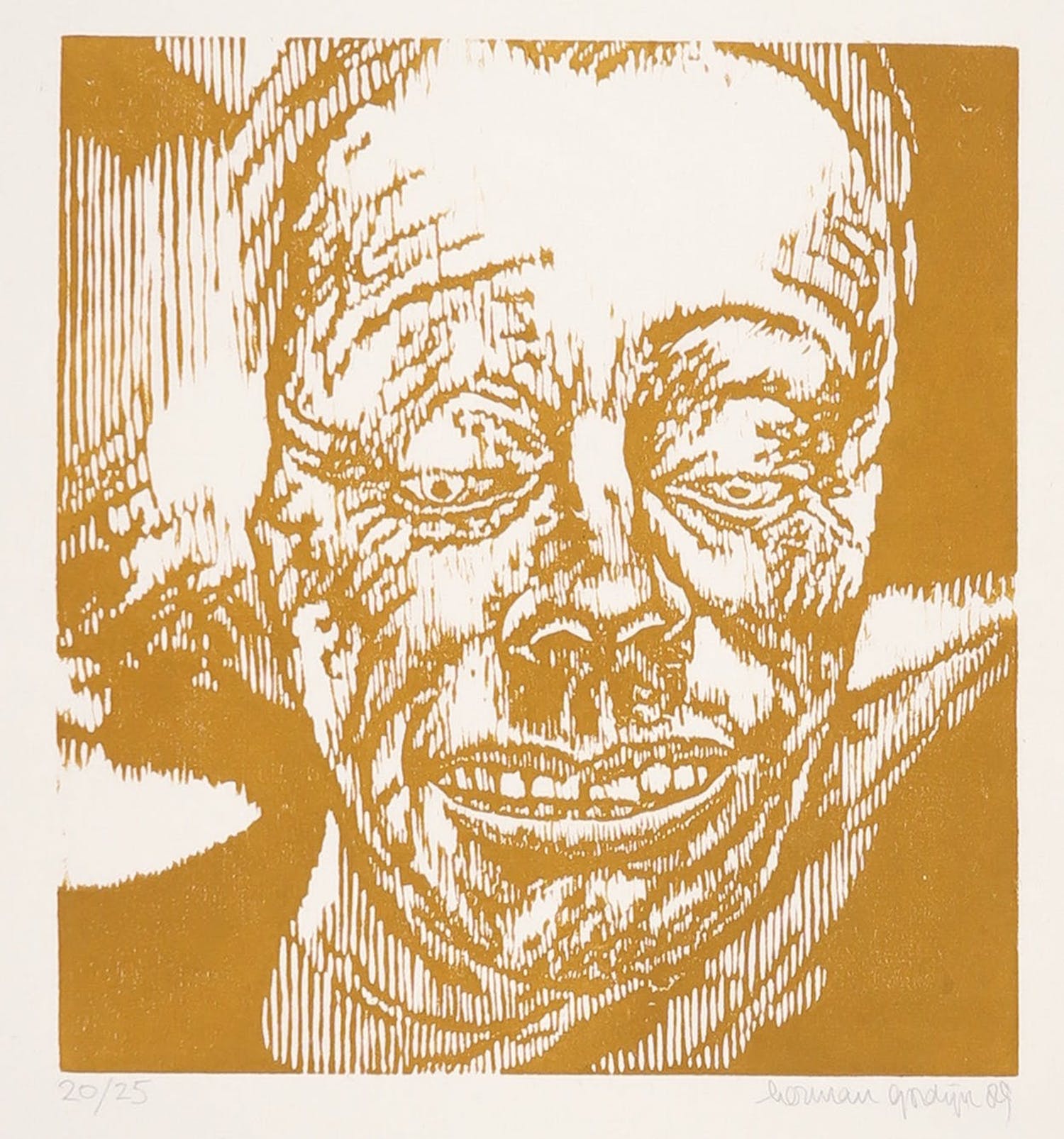 Herman Gordijn - Houtsnede op Japans papier, Gezicht sold! View the ...