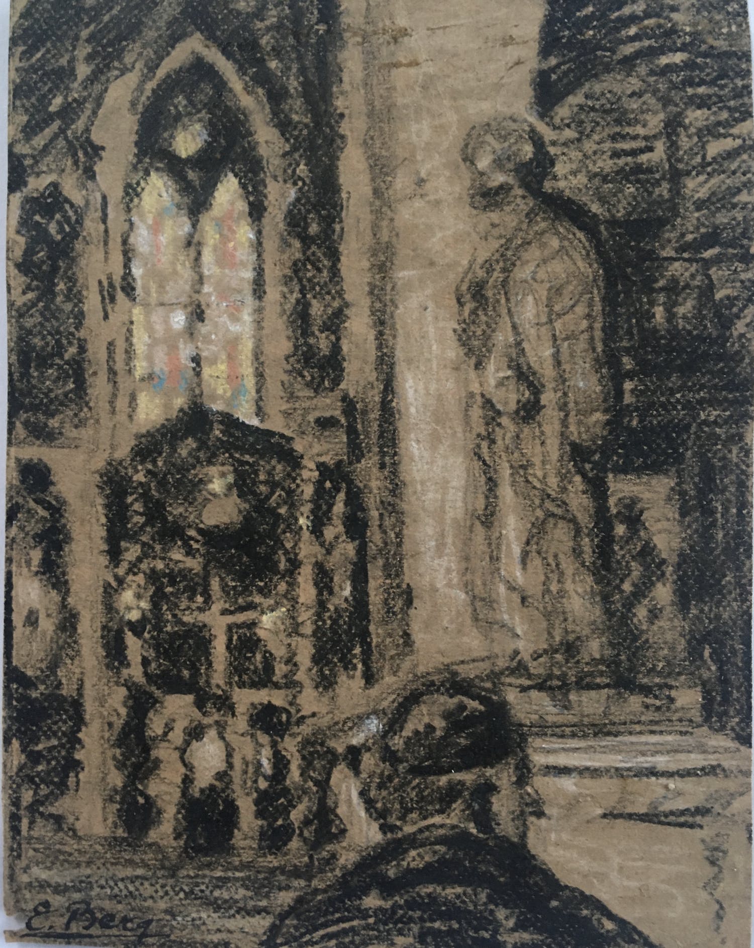 Else Berg - Houtskooltekening Verkocht | Kunstveiling.nl