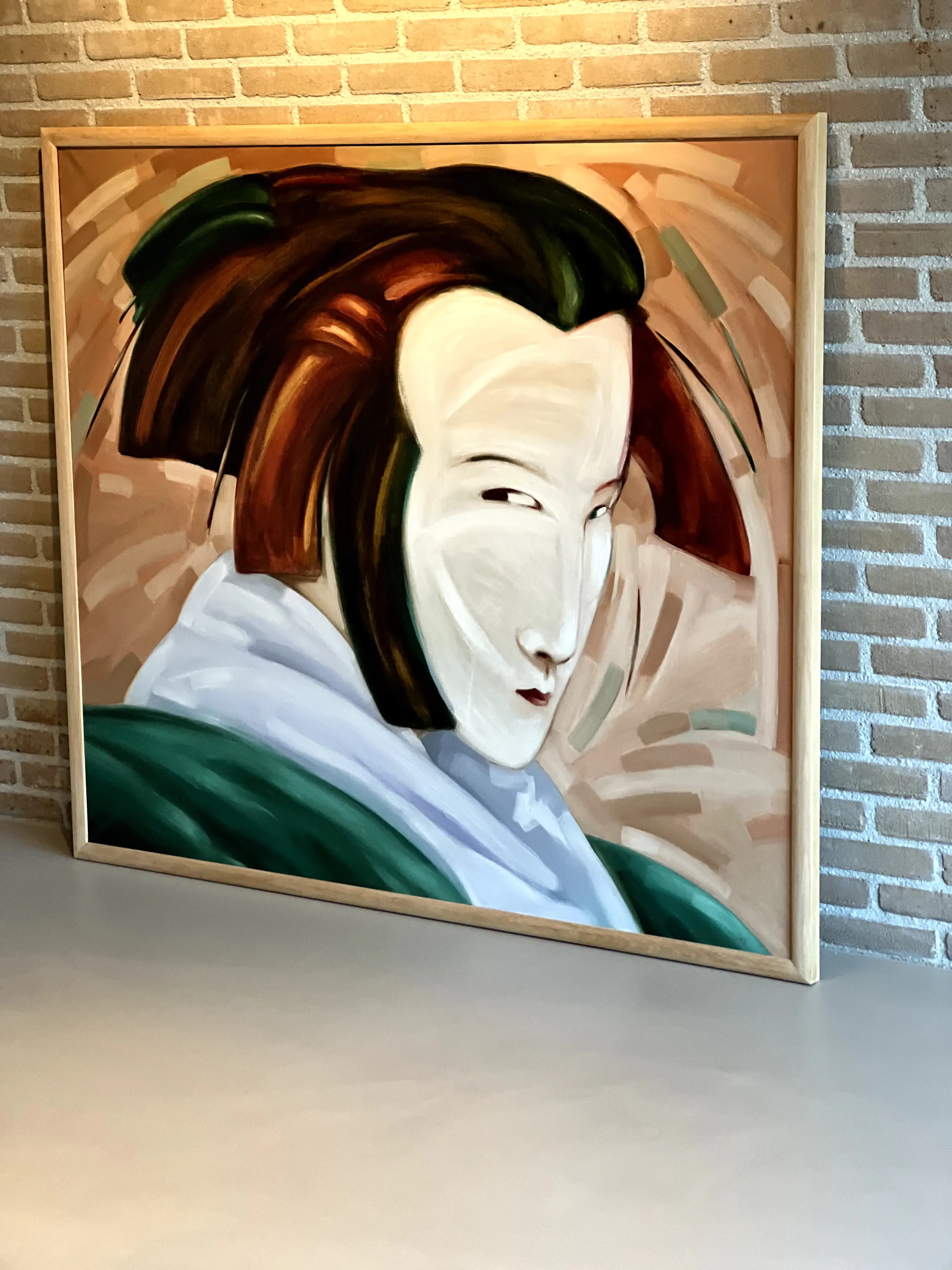 Dana Andreev - Olieverf op doek: Portret van een Japans figuur - 1993 ...