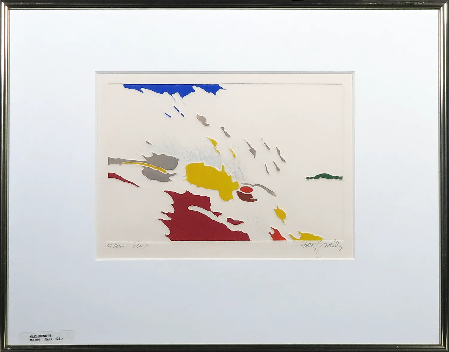 Francis Mean - Kleurenets, Feu - Ingelijst Verkocht | Kunstveiling.nl