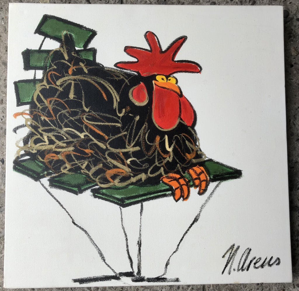 Nicolette Arens - Schilderij van Nicolette Arens - kippen serie ...