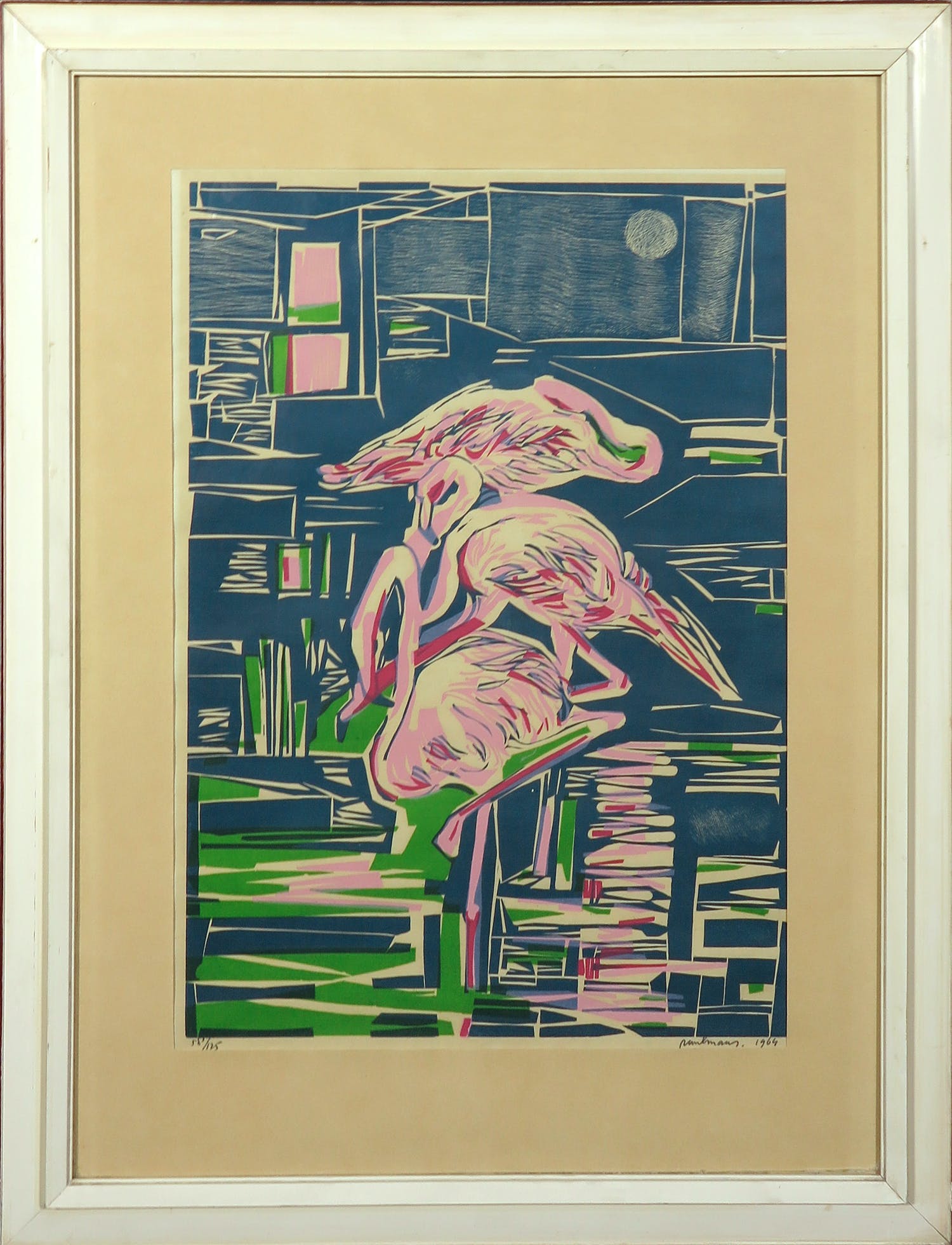 Paul Maas - Zeefdruk, Zonder titel - Ingelijst Verkocht | Kunstveiling.nl