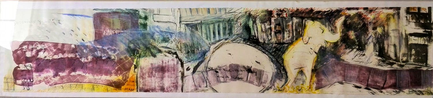 Stanislaw Lewkowicz - 'Warschau review' no2 , litho/collage/papier 8/9 ...