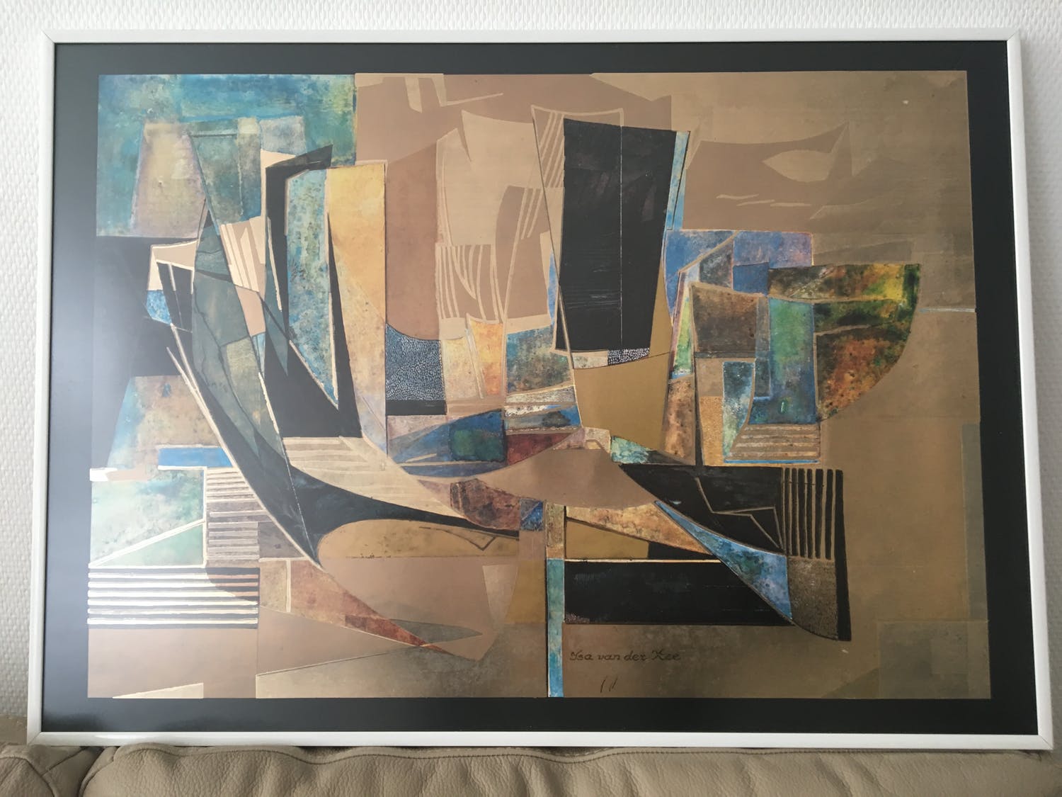 Isa van der Zee - Prachtige kleuren abstract Verkocht | Kunstveiling.nl