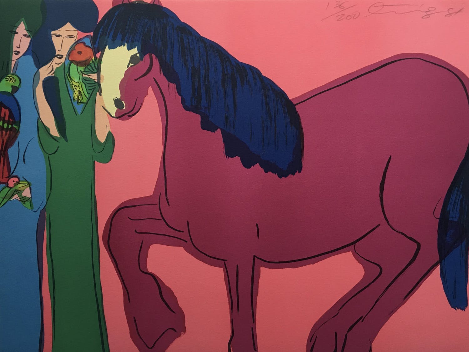 Walasse Ting - litho ‘Red Horse’ - 1981 verkauft! Den Auktionserlös ... Walasse Ting - litho ‘Red Horse’ - 1981 verkauft! Den Auktionserlös ...