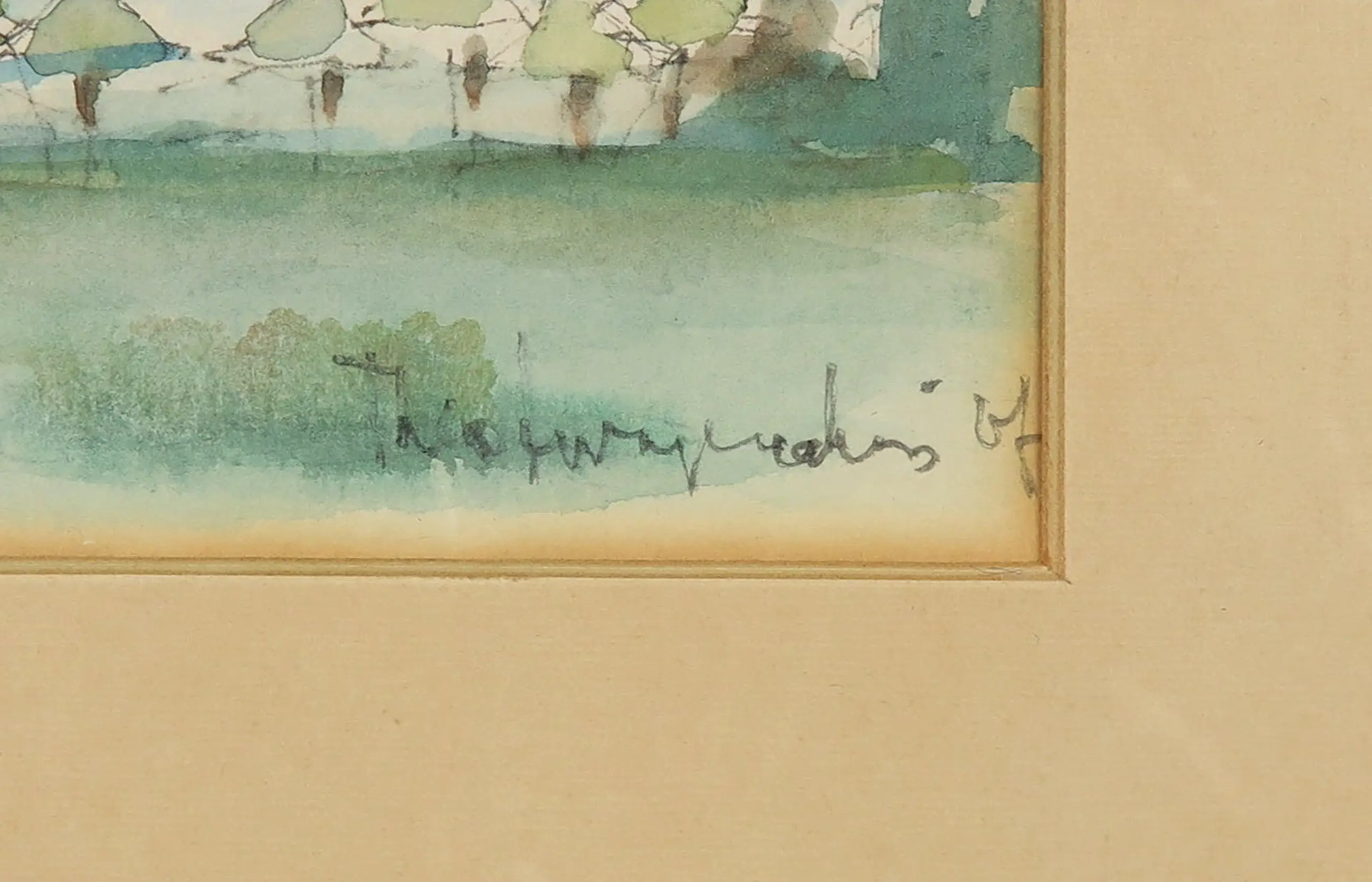 Theo Swagemakers - Aquarel, Zeegezicht - Ingelijst Verkocht ...