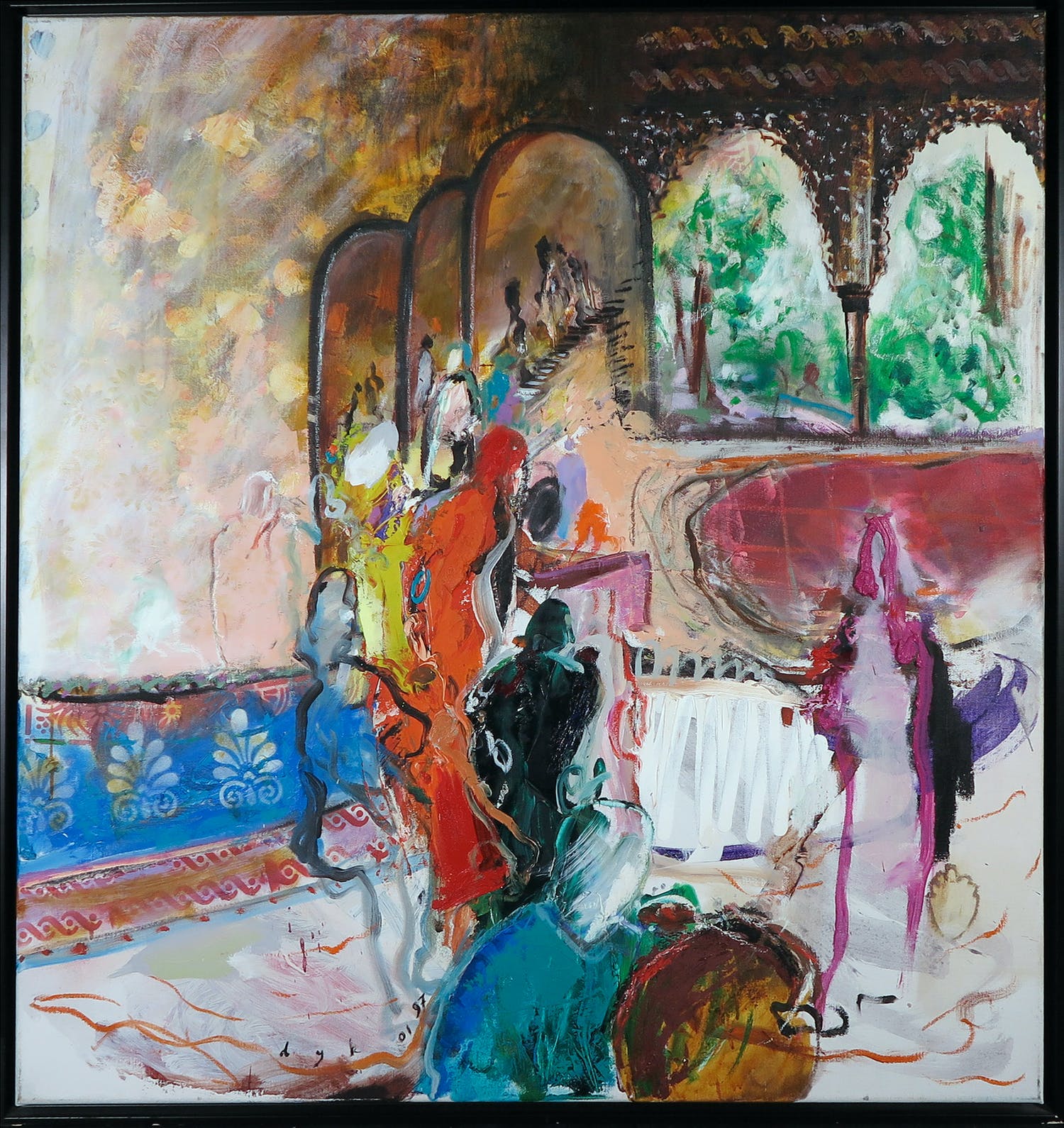 Martin van Dijk - Olieverf en acryl op doek, Alcazar - Ingelijst (Groot ...