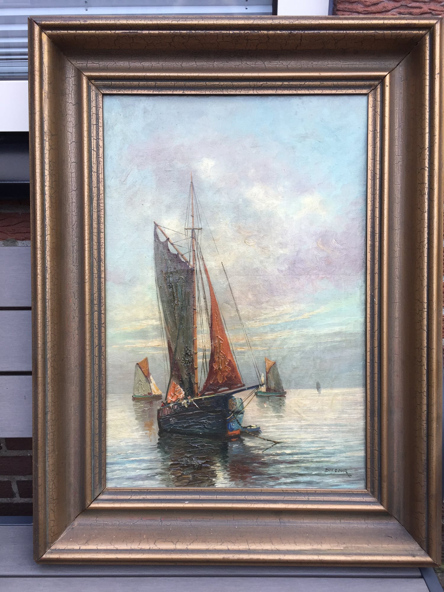 Pierre Delcour - Zeilschepen op zee Verkocht | Kunstveiling.nl