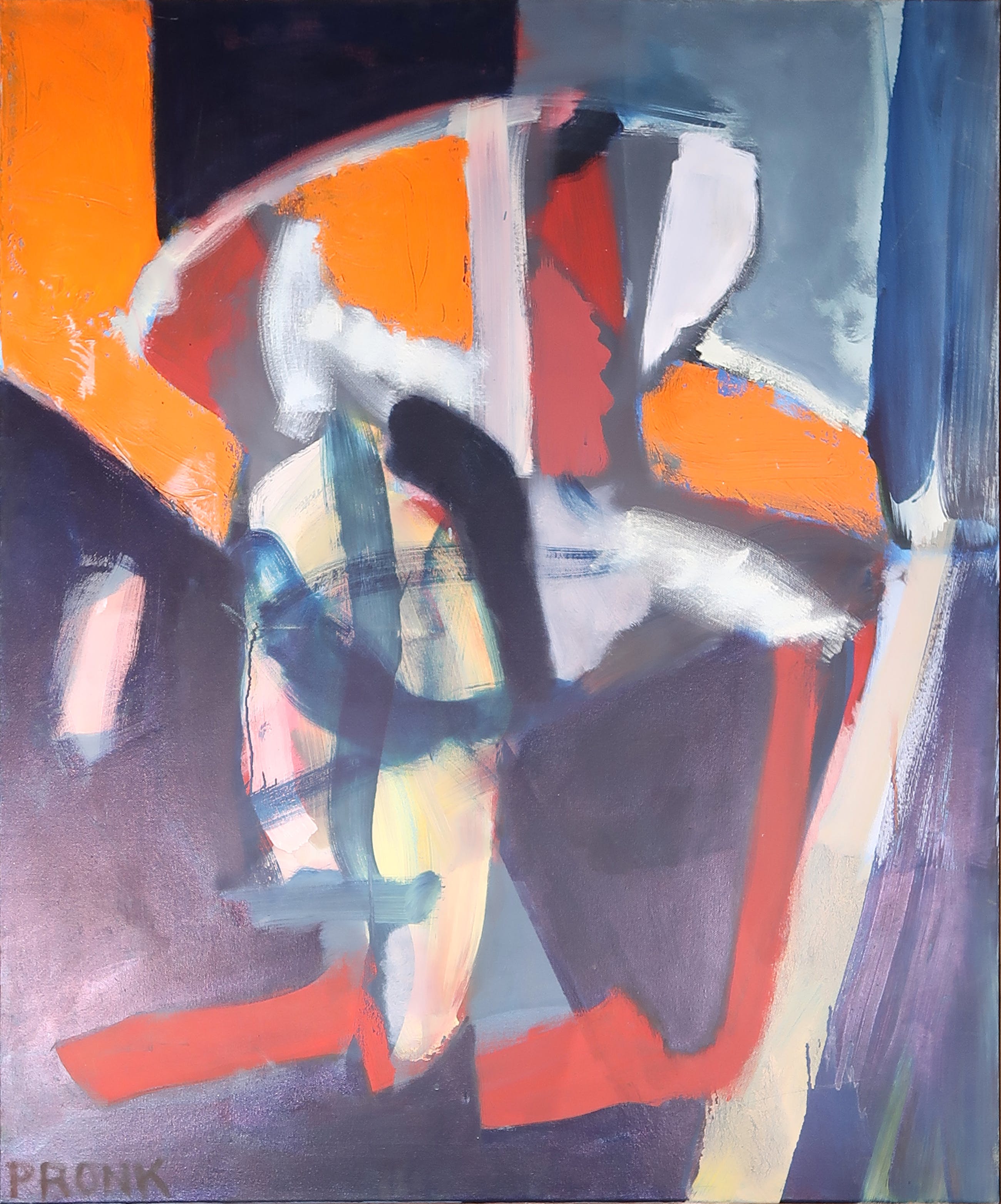 Nico Pronk - Olieverf op doek, Abstracte compositie (Groot) Verkocht ...