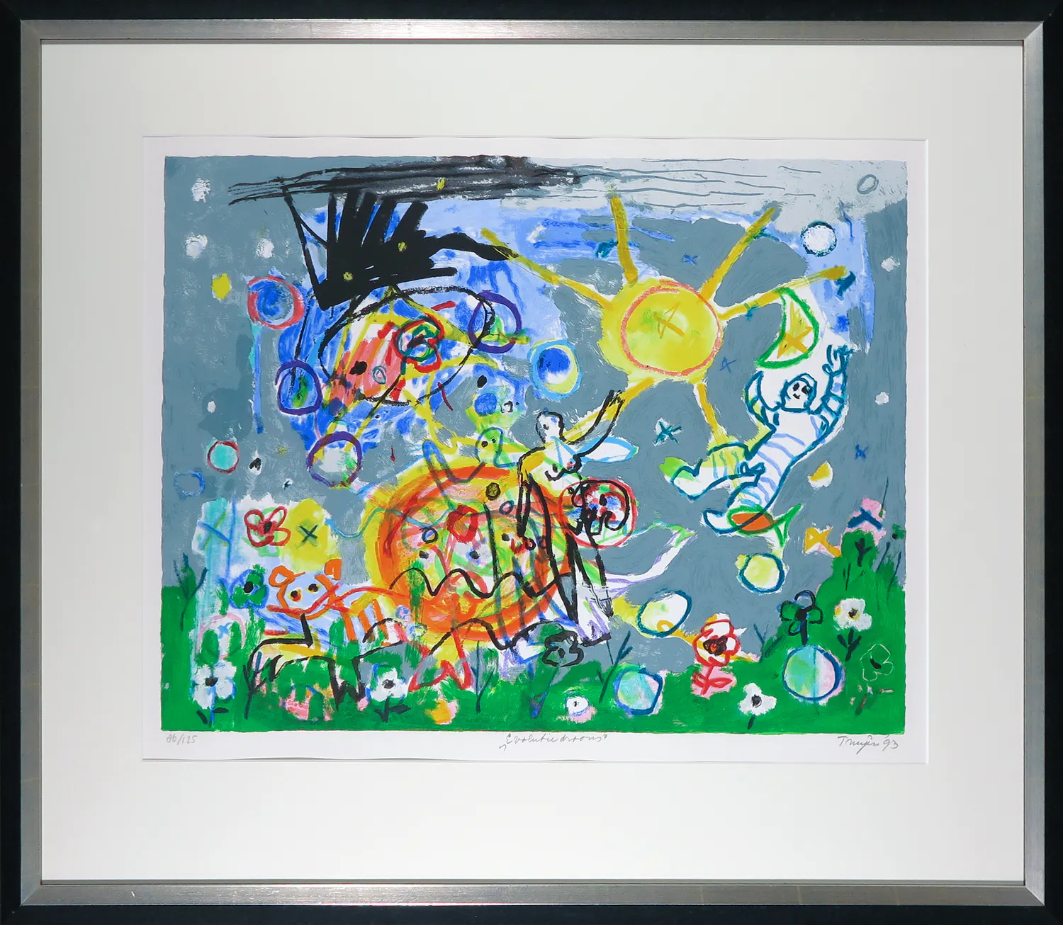 Hans Truijen - Zeefdruk, Evolutie droom - Ingelijst Verkocht | Kunstveiling.nl