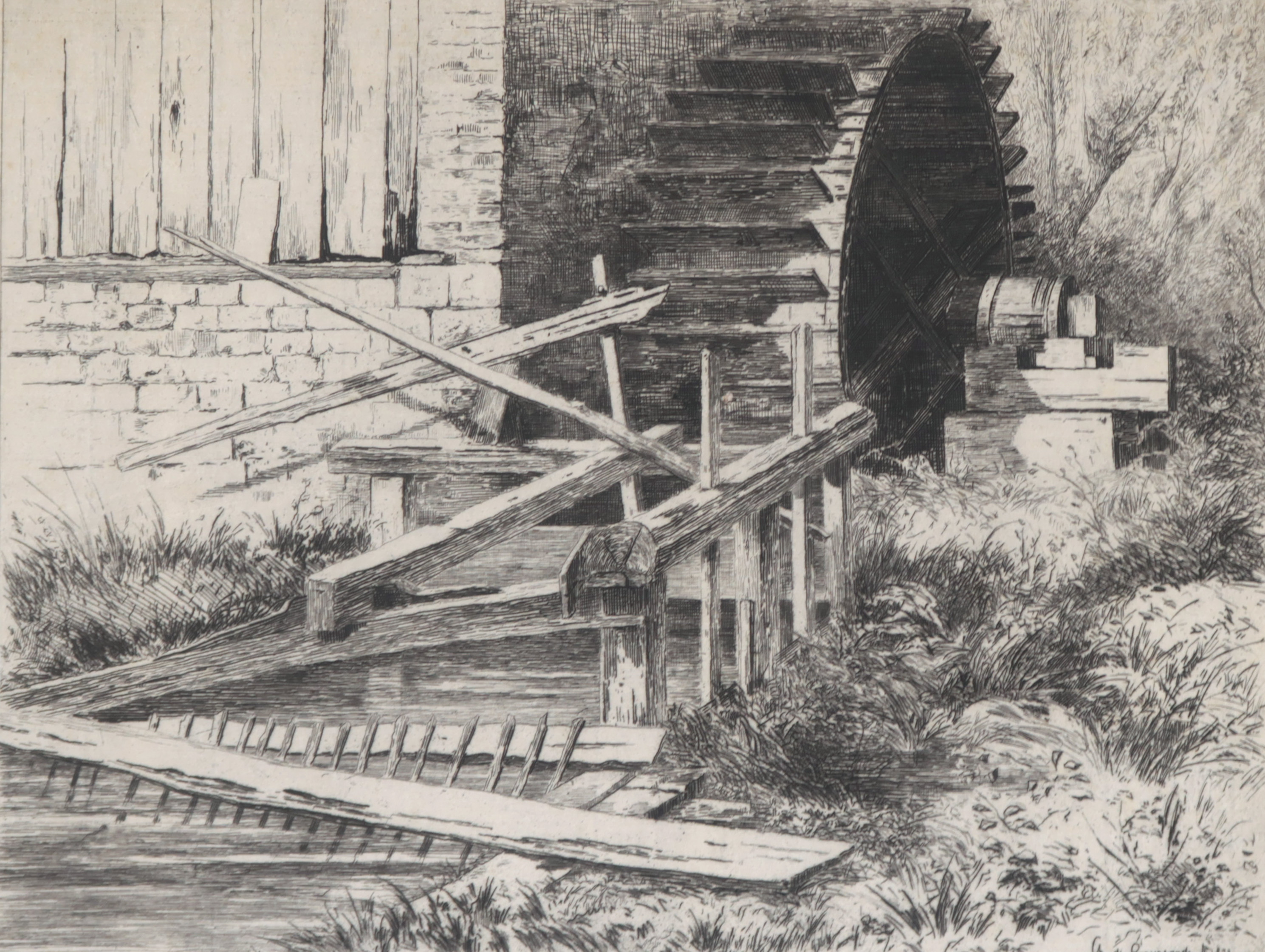 Carel Nicolaas Storm van 's-Gravesande - Litho, Watermolen 1873 Verkocht | Kunstveiling.nl