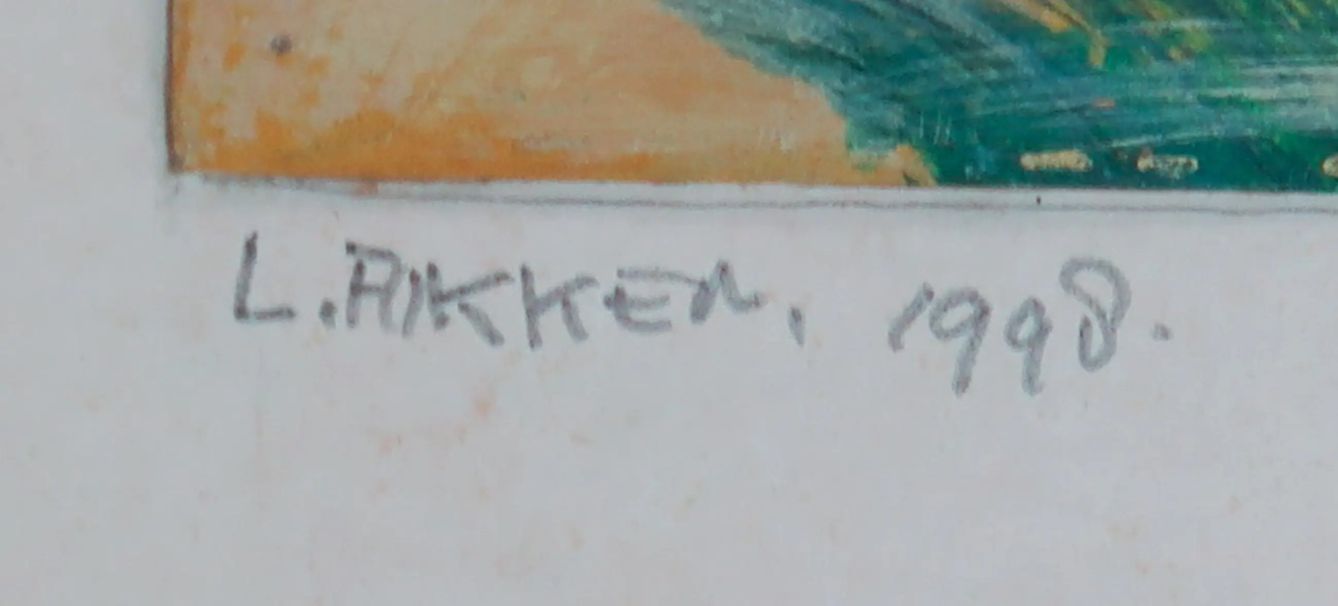 Luuk Fikken - Olieverf op papier, Pieta - Ingelijst (Zeer groot ...