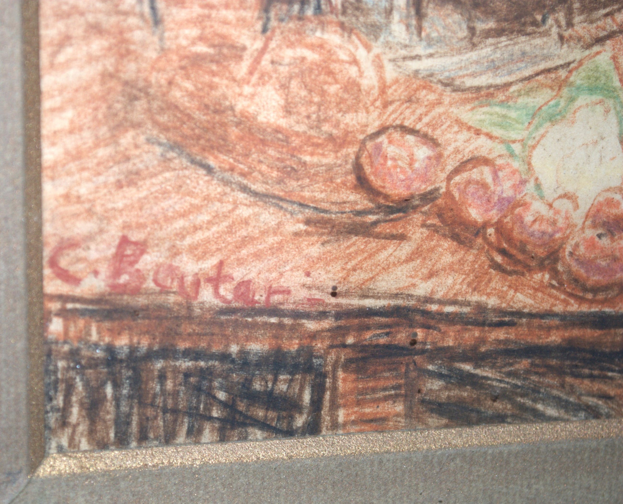 Cor Bouter - interieur met een doorkijkje, crayontekening Verkocht ...