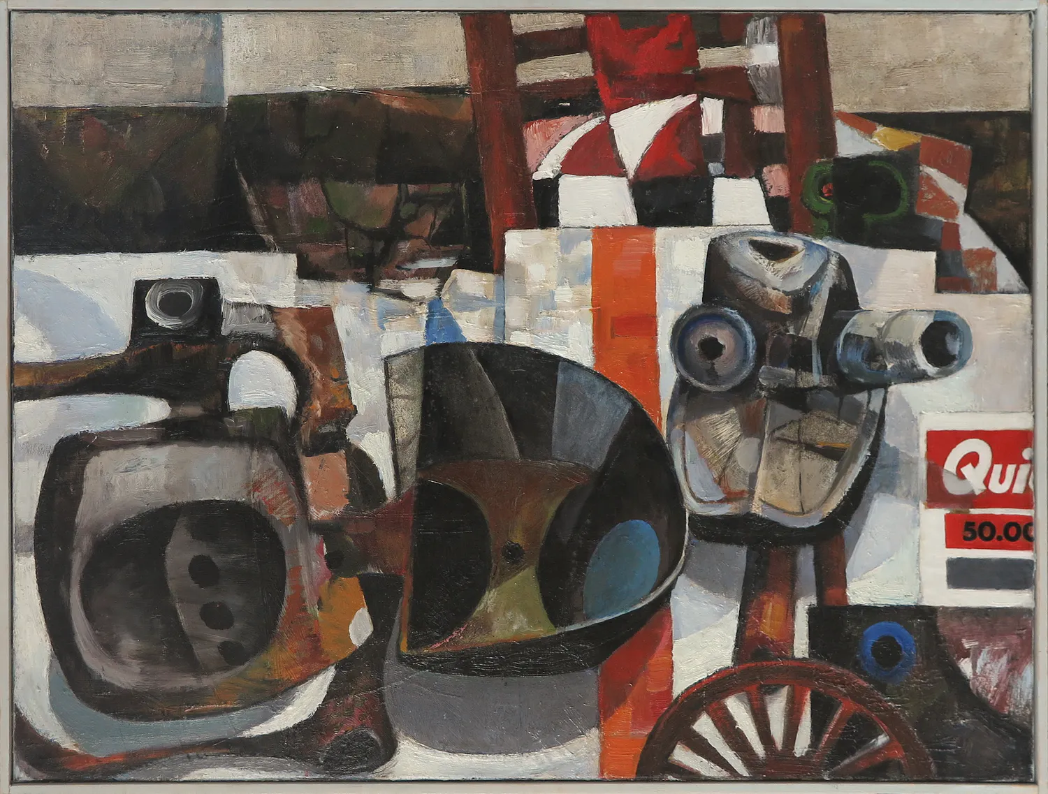 Gerard Leonard van den Eerenbeemt - Olieverf en collage op doek, Z.T ...