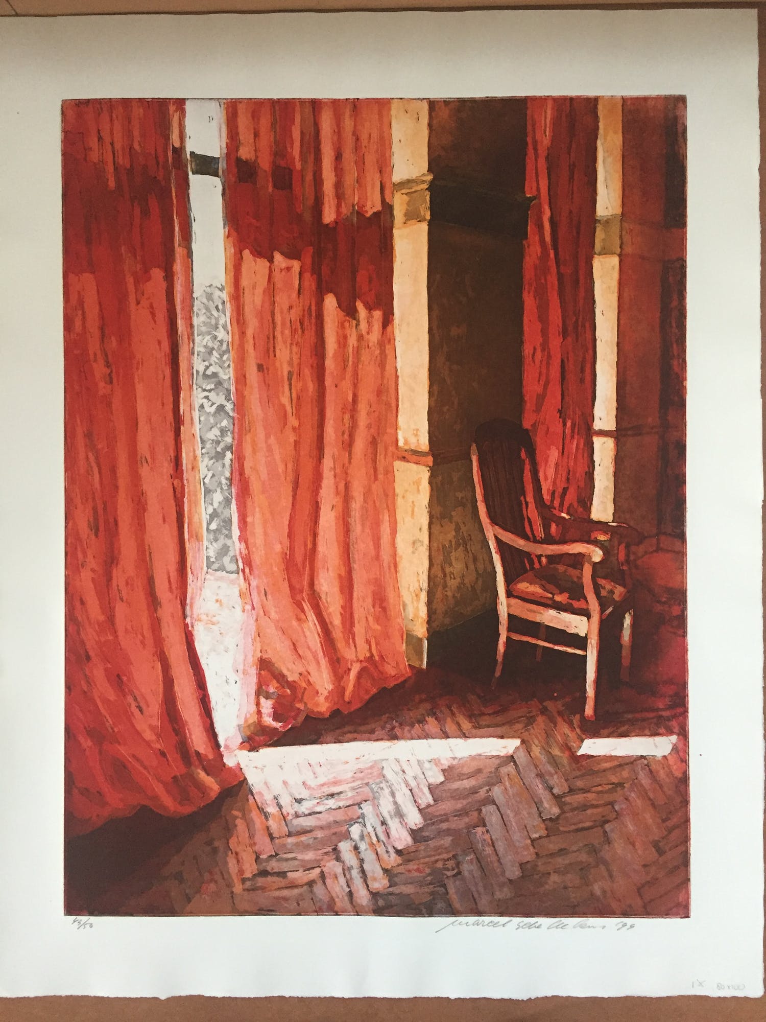 Marcel Schellekens - Lichtval door gordijnen Verkocht | Kunstveiling.nl