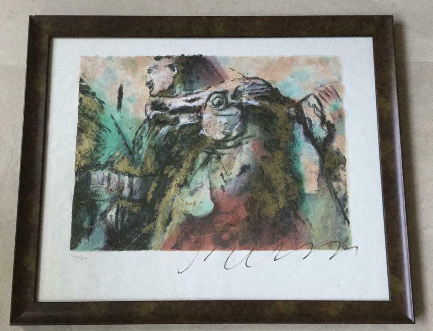 Gerti Bierenbroodspot - Originele gesigneerde zeefdruk Man and Horse ...