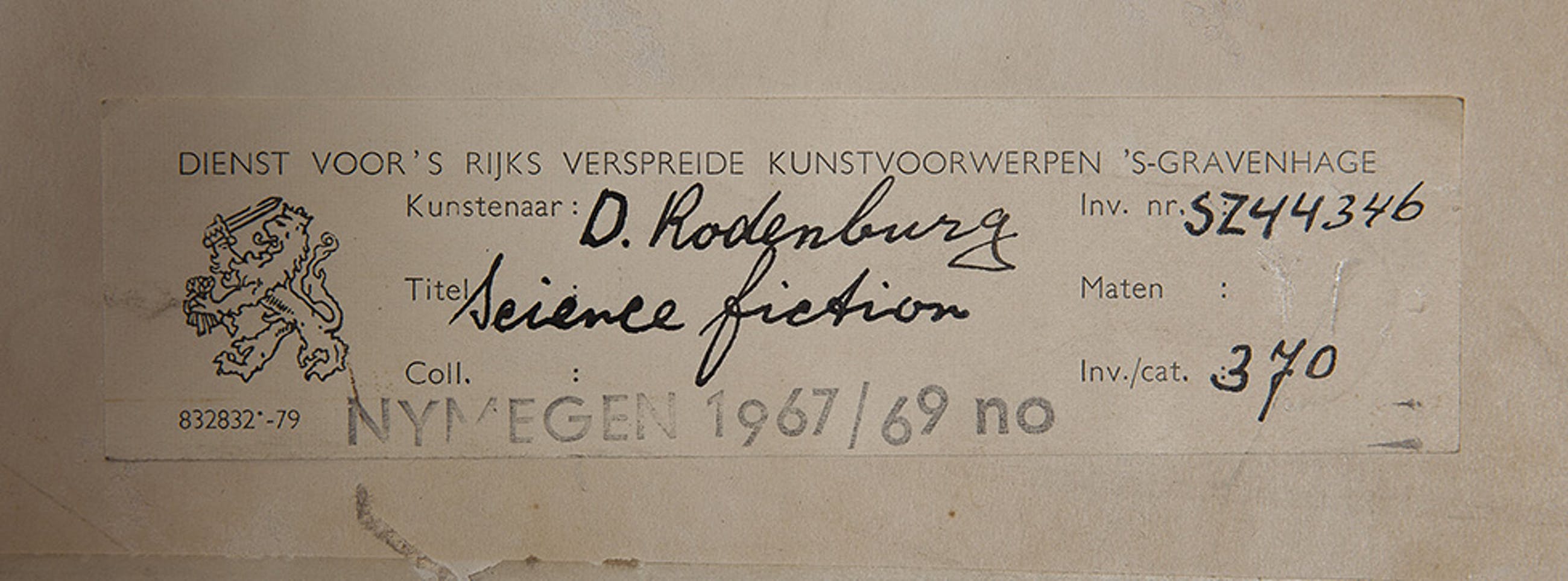 Dirk Rodenburg - Spring at Uranus - 1969 - gouache op papier - BKR ...