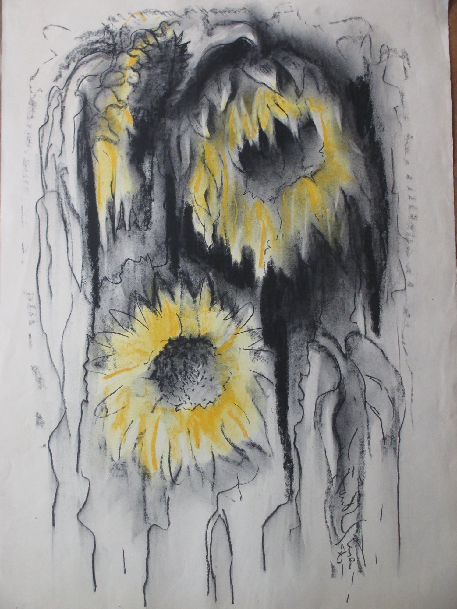 Jan Giesen - Zonnebloemen - Gemengde techniek Verkocht | Kunstveiling.nl