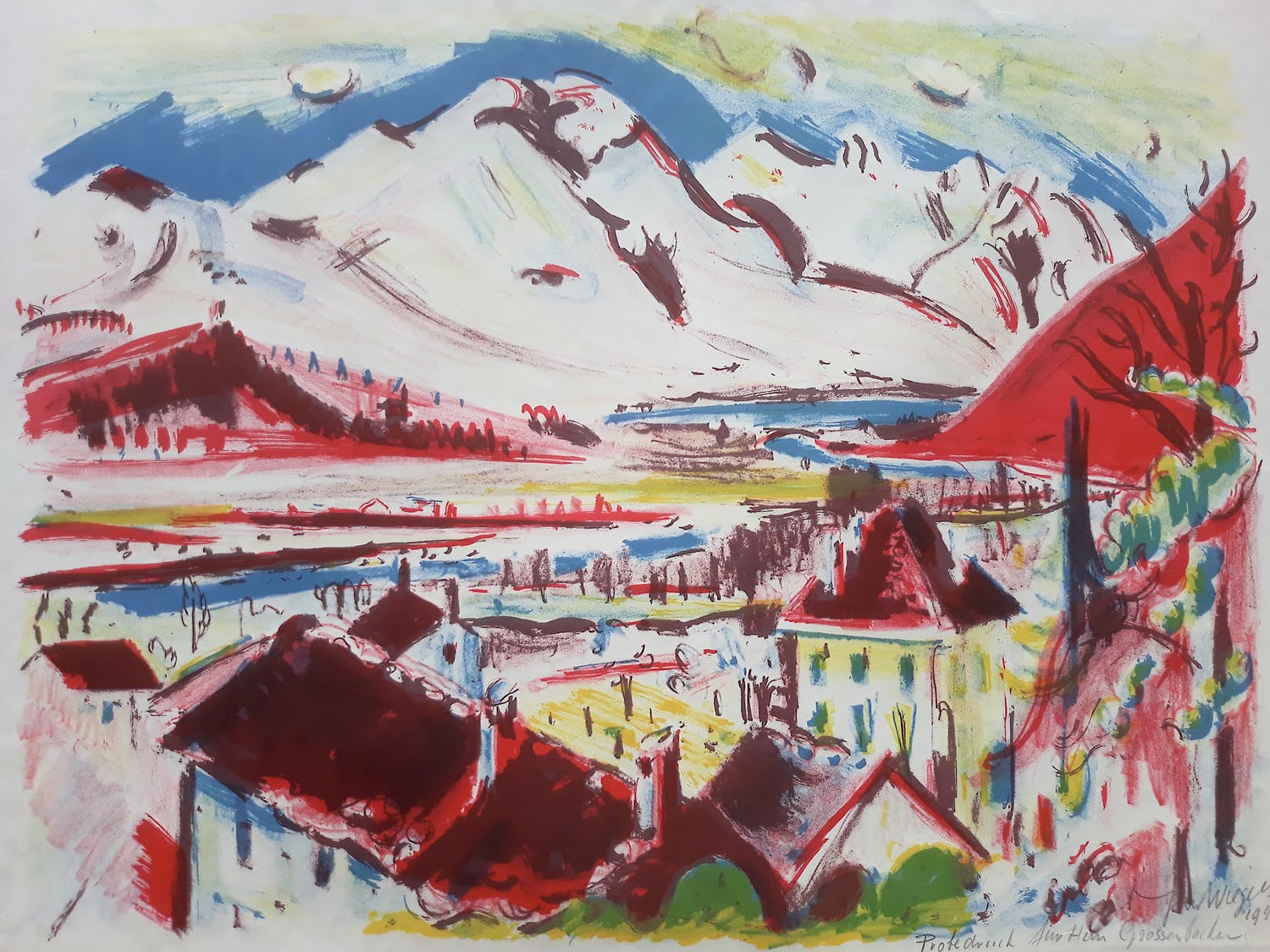 Jan Wiegers - Davos, litho Verkocht | Kunstveiling.nl